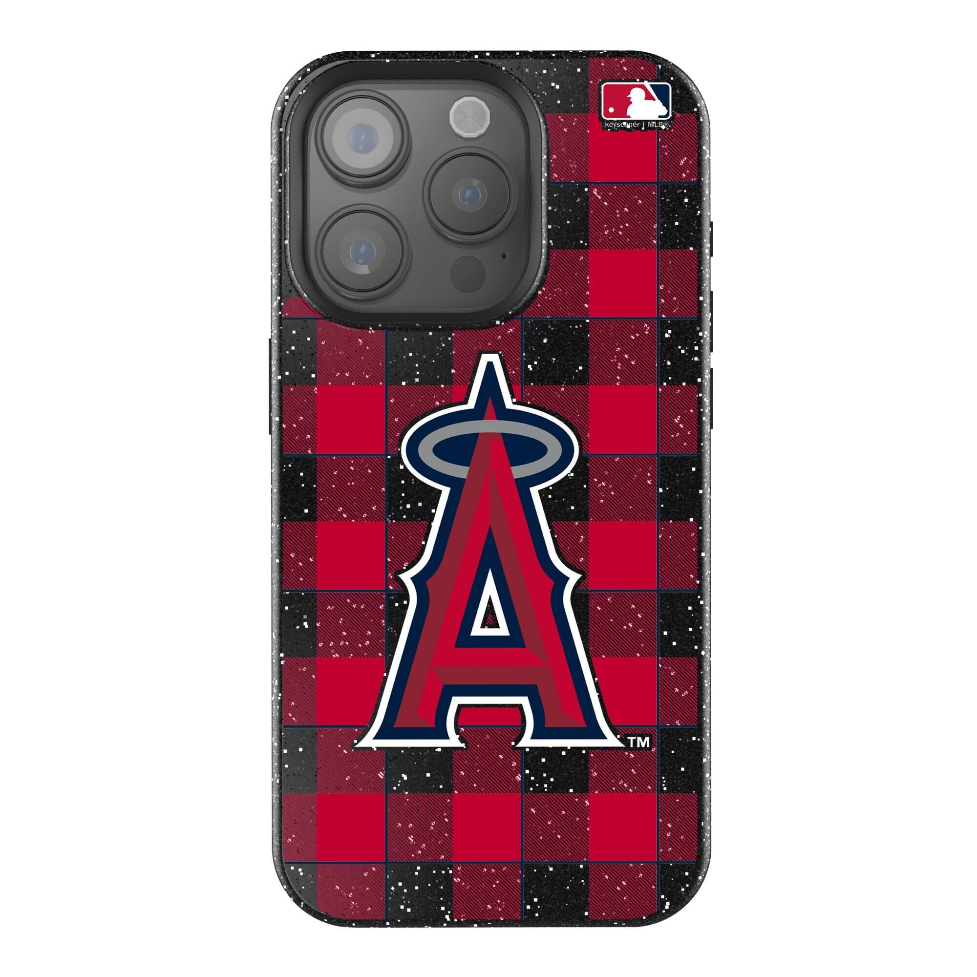 Keyscaper MLB Los Angeles Angels Plaid Bling iPhone Case 16 Pro Black ...