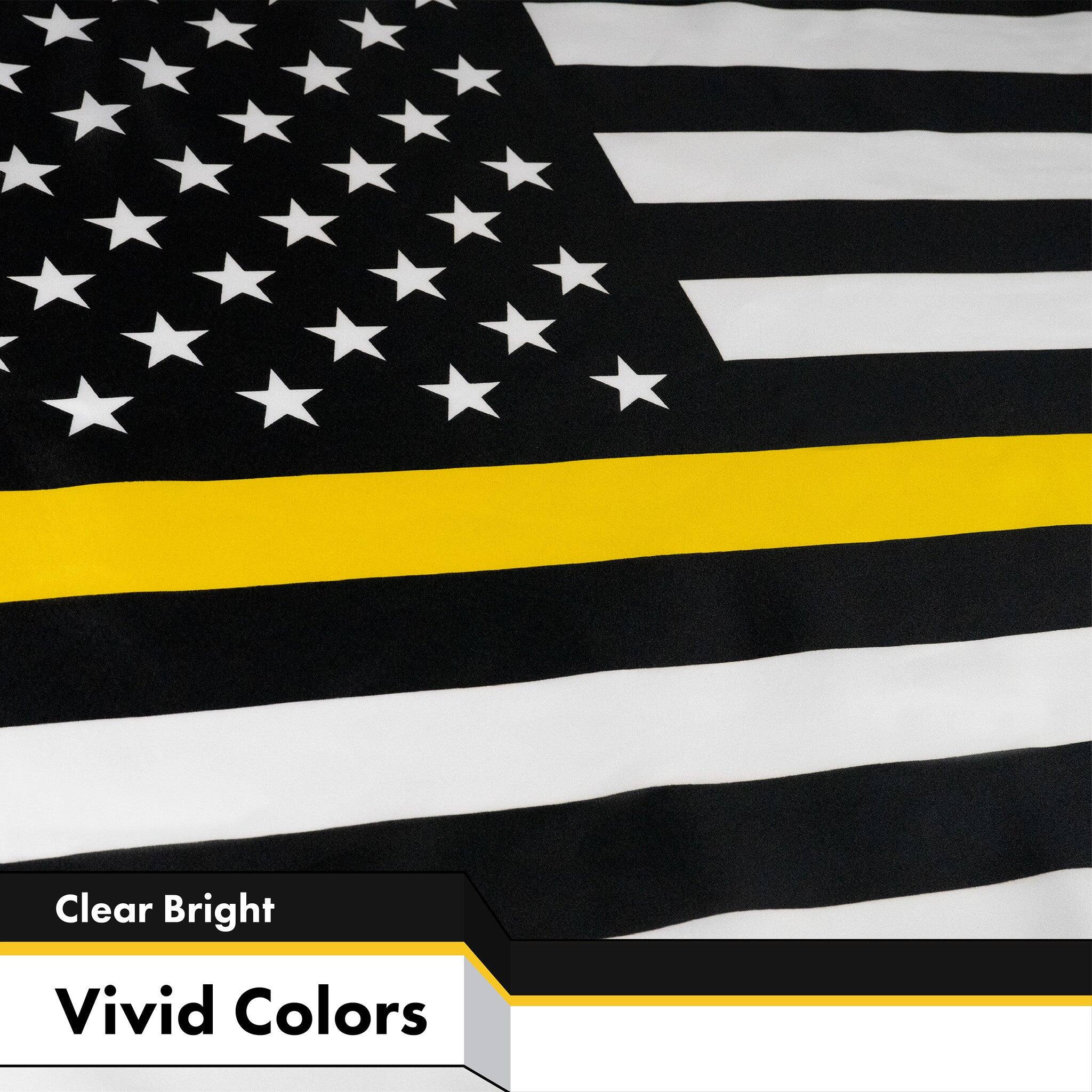 G128 Thin Line American Flag 150D Polyester 3x5 ft Printed with Brass ...