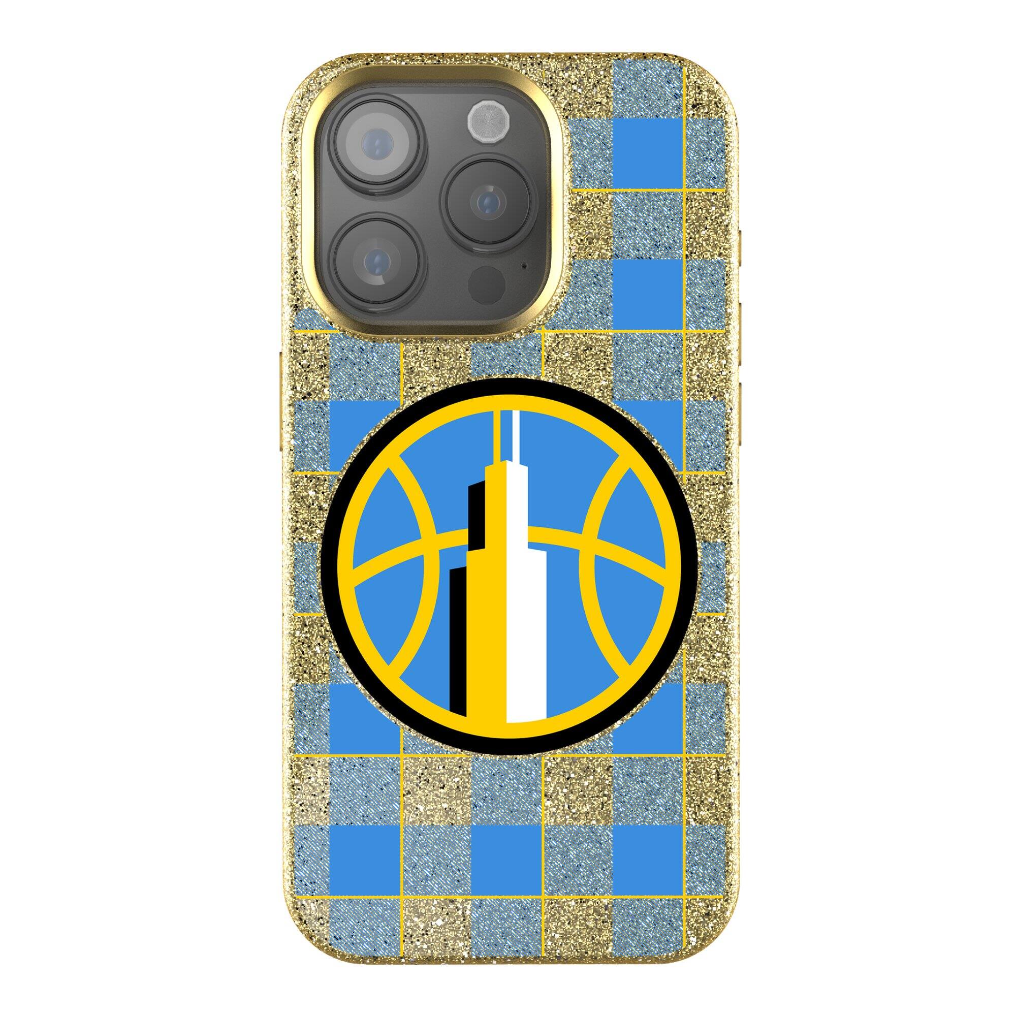 Keyscaper WNBA Chicago Sky Plaid Bling iPhone Case 14 Plus Gold ...