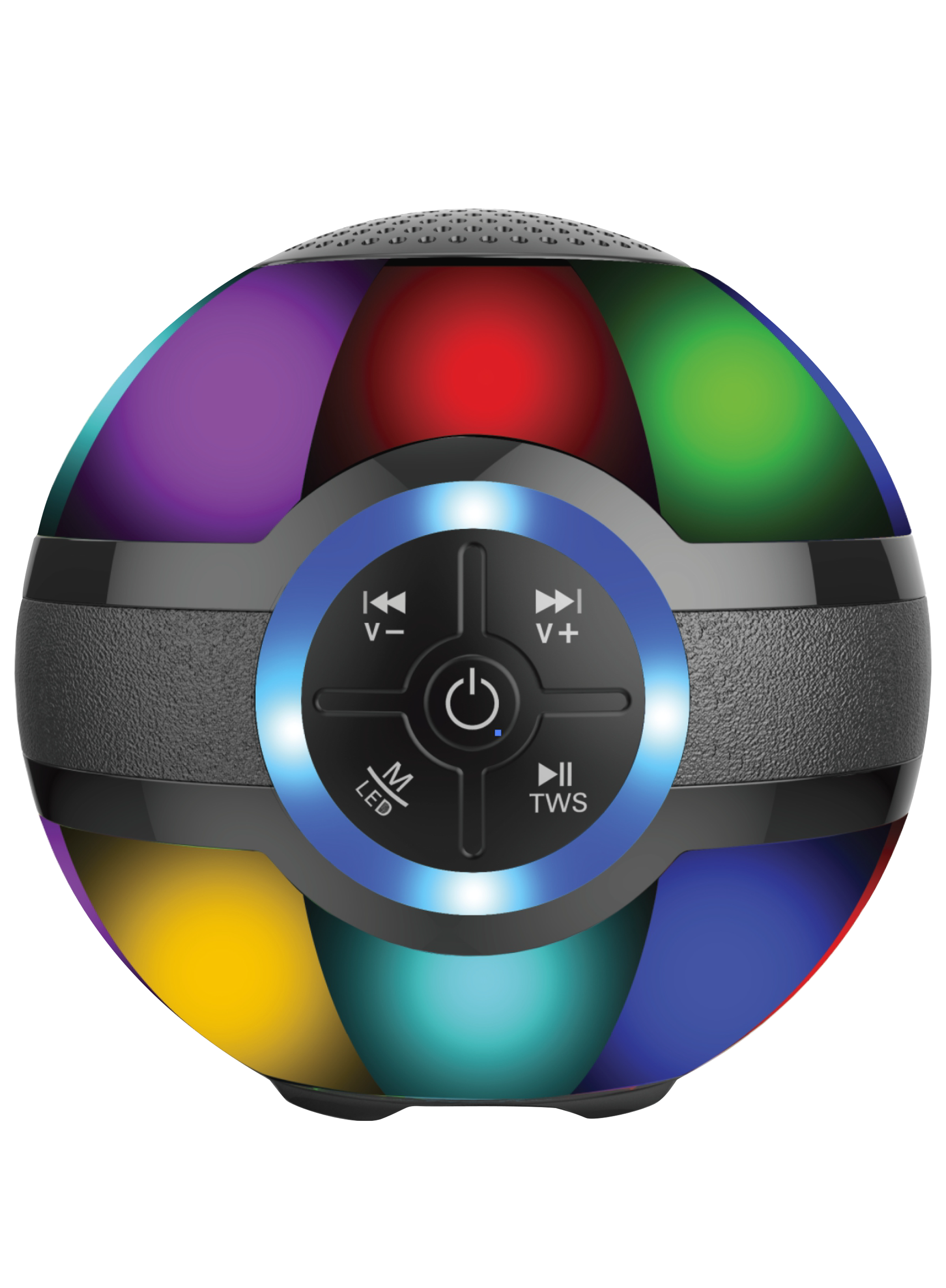 TopTech BRAZE 4 Portable 3" Bluetooth Speaker with 7 Color LED Lights & Powerful Sound Black ...