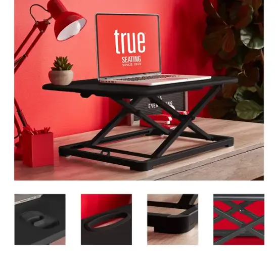 True Seating Ergonomic 5 Level Height Adjustable Sit to Stand Laptop or Monitor Riser Black FUTB20196A Best Buy