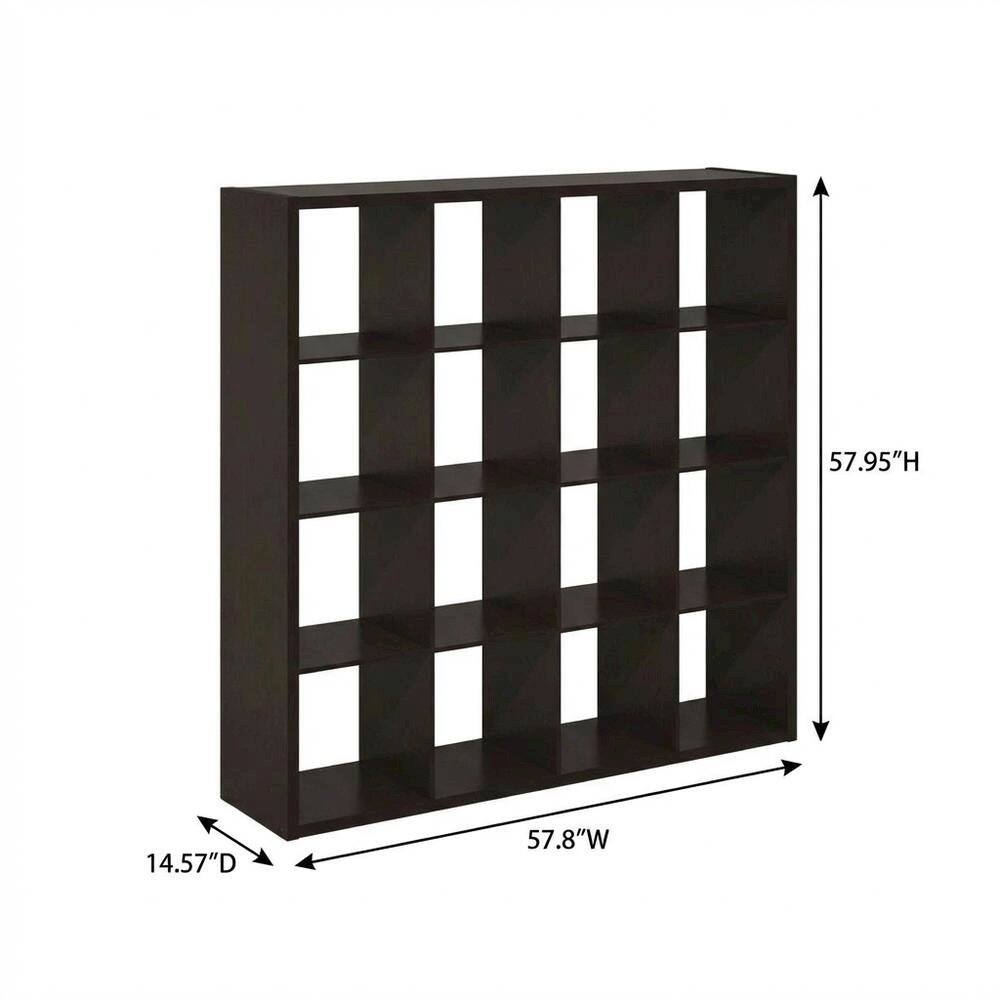 FurniFact Wooden bookcase with open shelving for versatile storage Dark ...