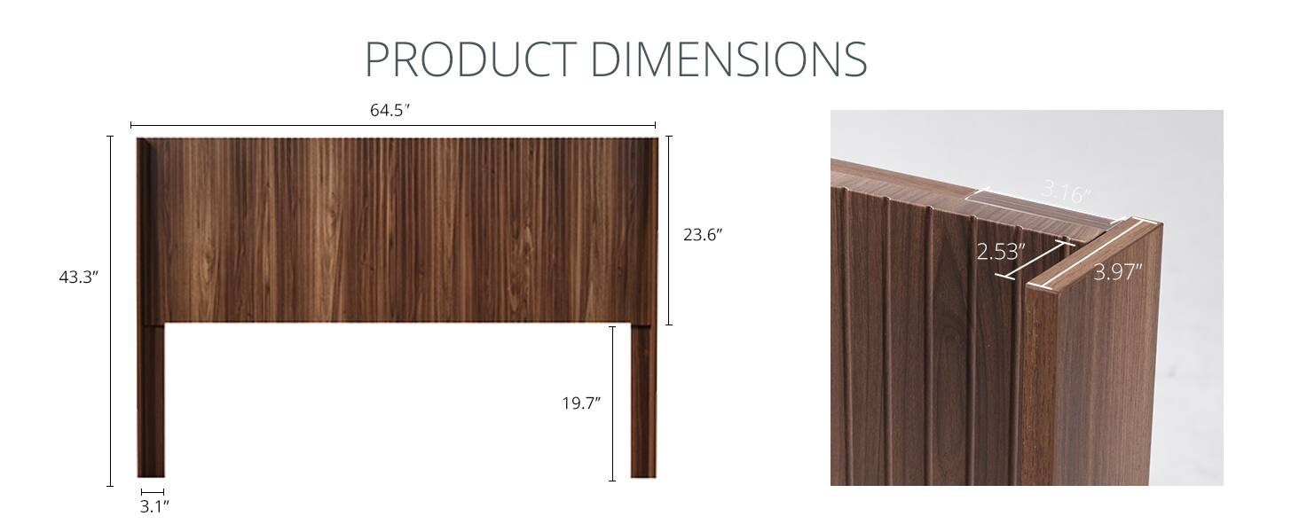 GOODSILO Queen Size Wood Headboard 64.4"" Wide, Modern Farmhouse Style ...