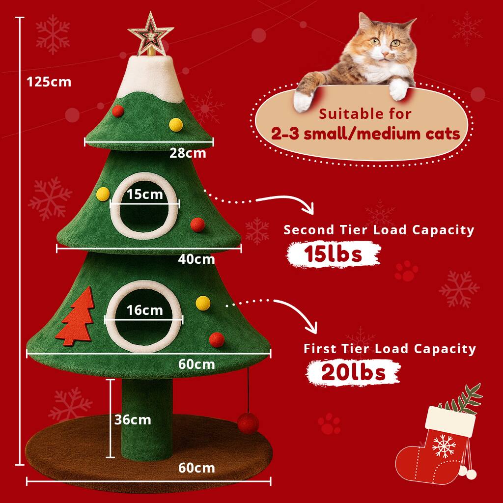 CloudRest Pro 50 IN Cat Tree with 2 Cozy Houses Indoor Modern Cat Tower ...