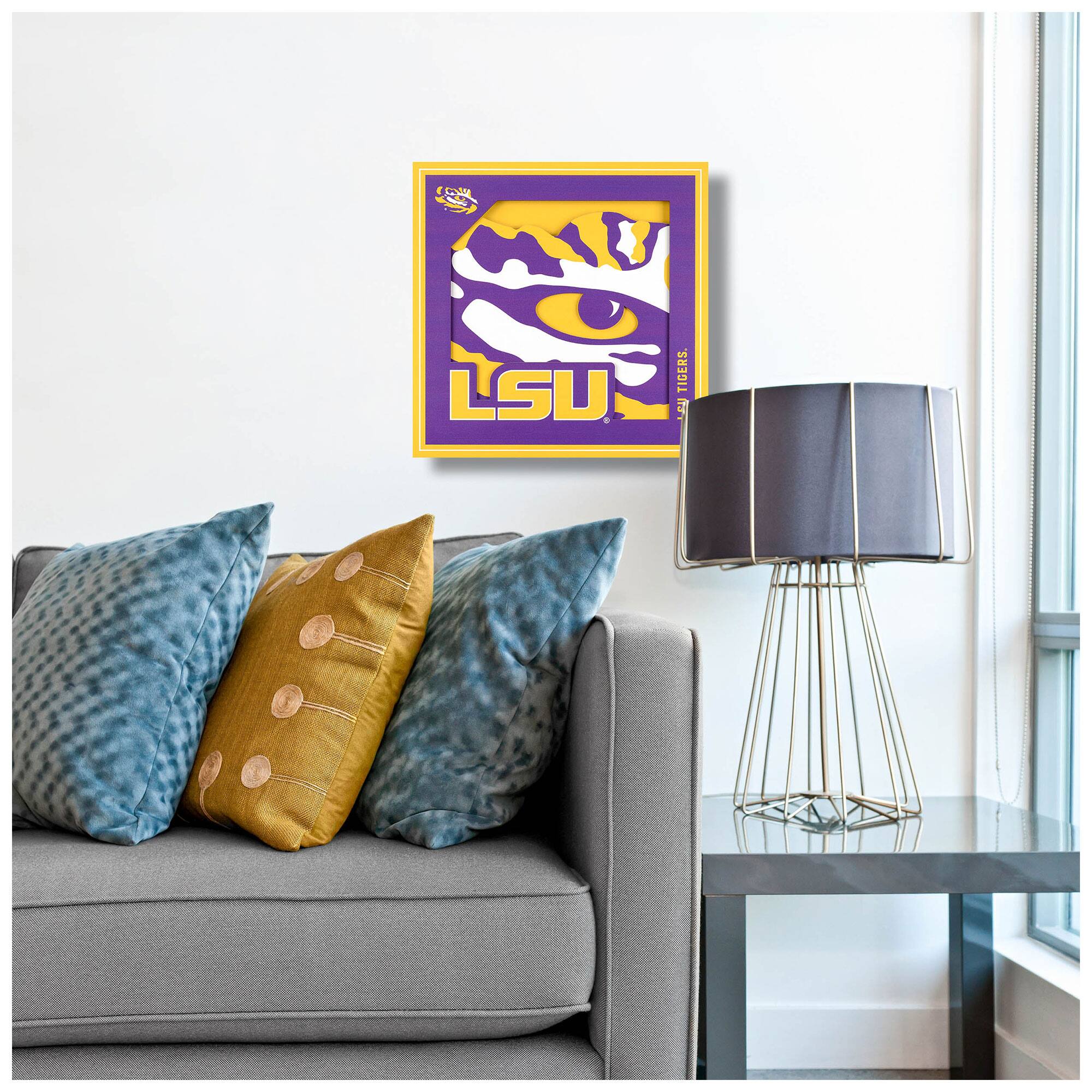 YouTheFan LSU Tigers 12'' x 12'' 3D Logo Wall Art Multicolor 4438234 ...