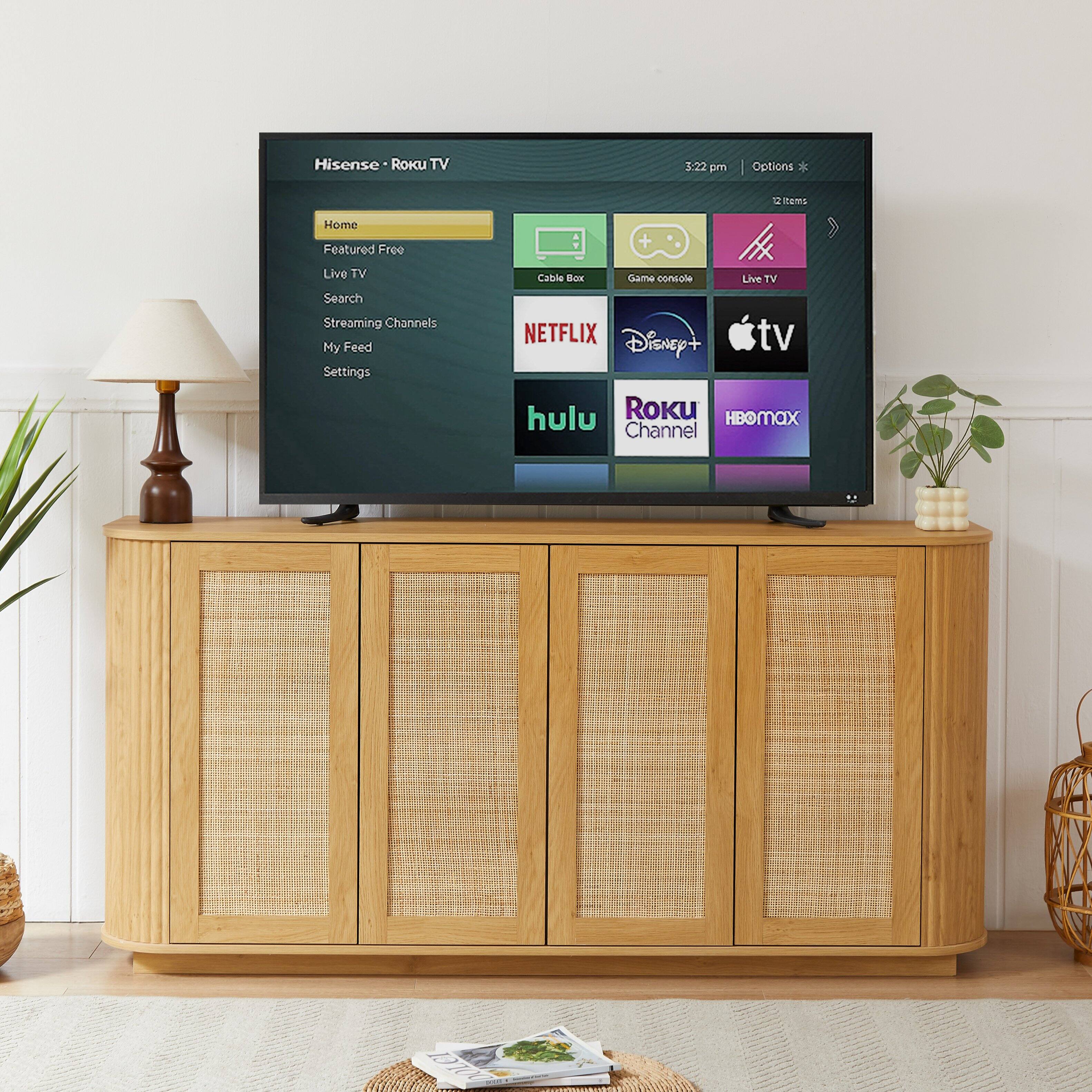 Dexmalle 64 inch wave shaped TV stand Natural W1162P309026 - Best Buy