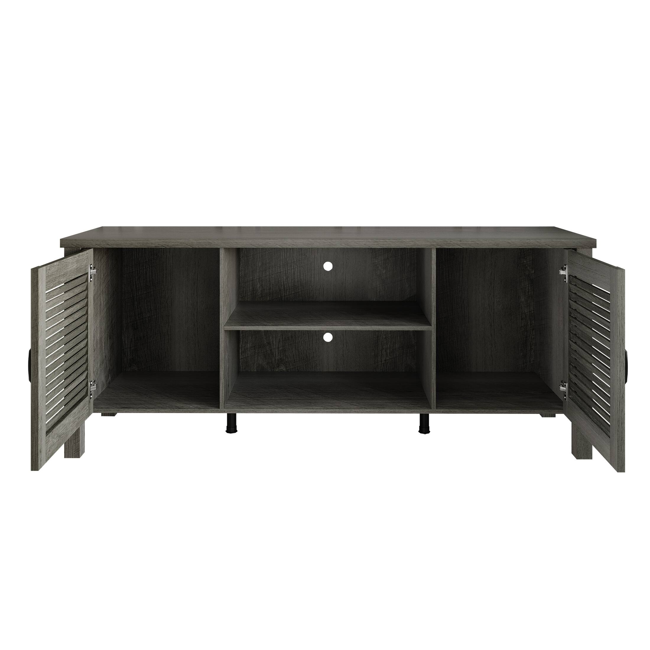 ChaletPosh Elegant Transitional TV Stand with Concealed Storage Doors ...