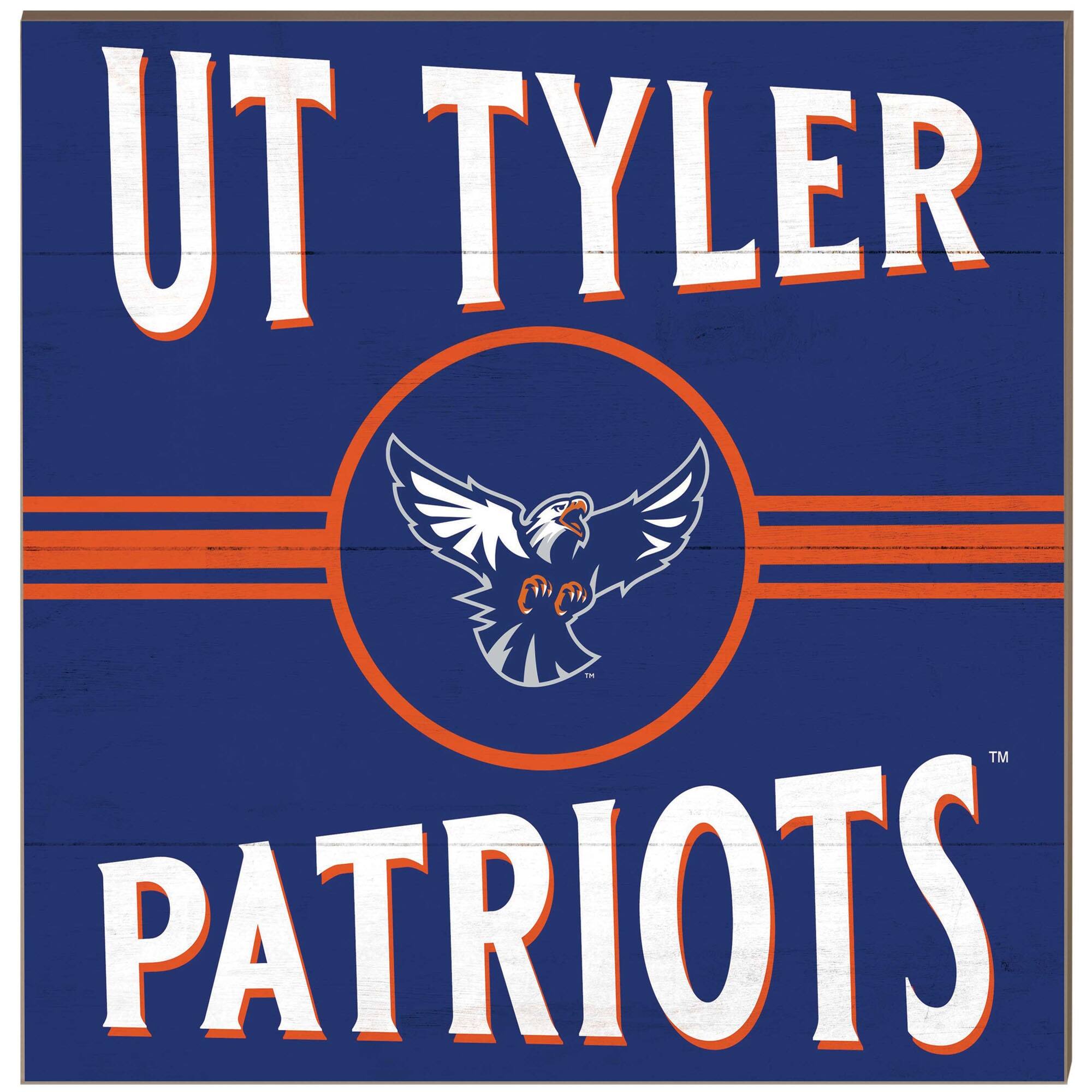 Jardine Texas Tyler Patriots 10" x 10" Retro Team Sign Navy 200088187 ...