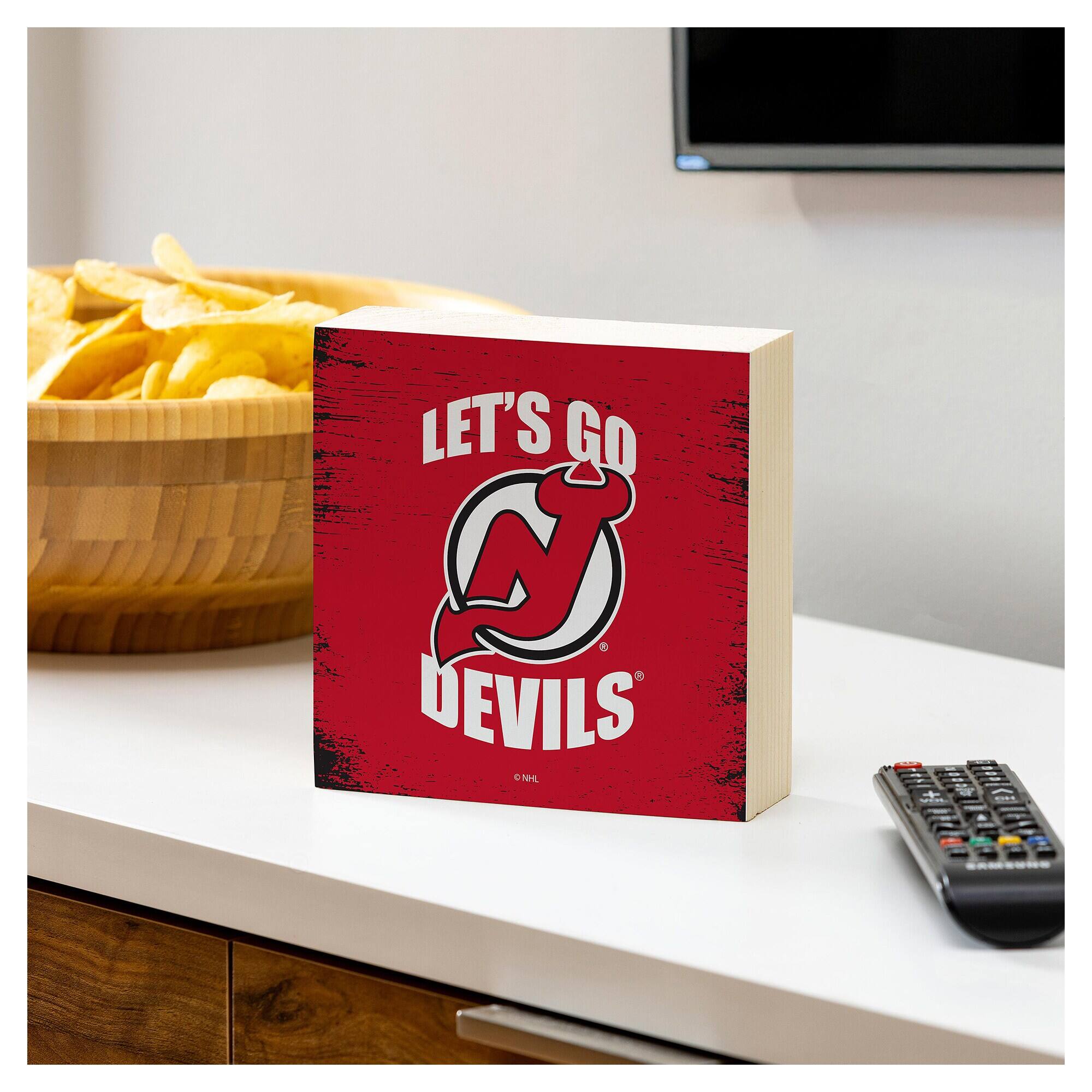 Evergreen Enterprises New Jersey Devils 6" Square Fan Chant Wood Block ...