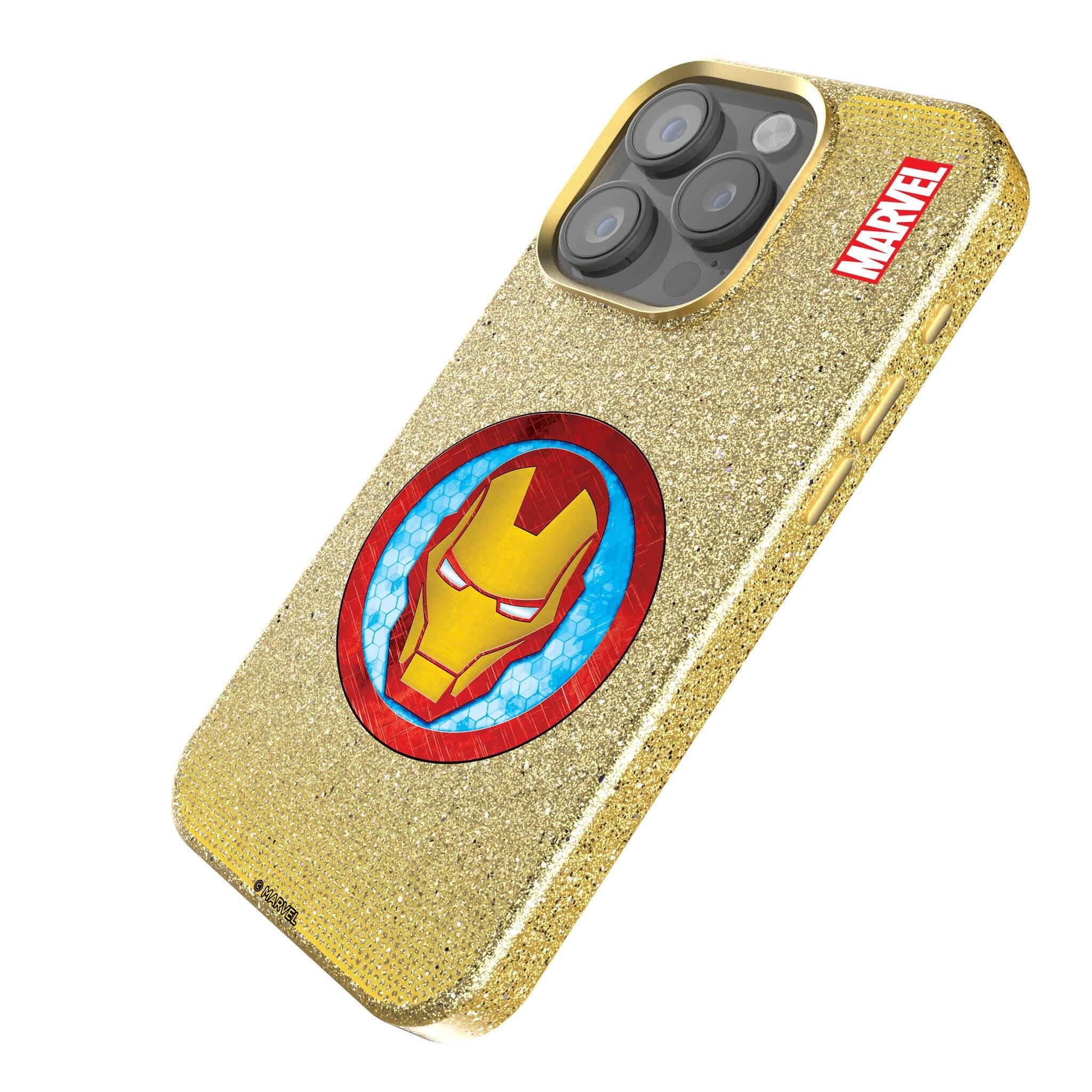 Keyscaper Marvel Grid Gold Bling Phone Case Apple iPhone 16 Iron Man ...