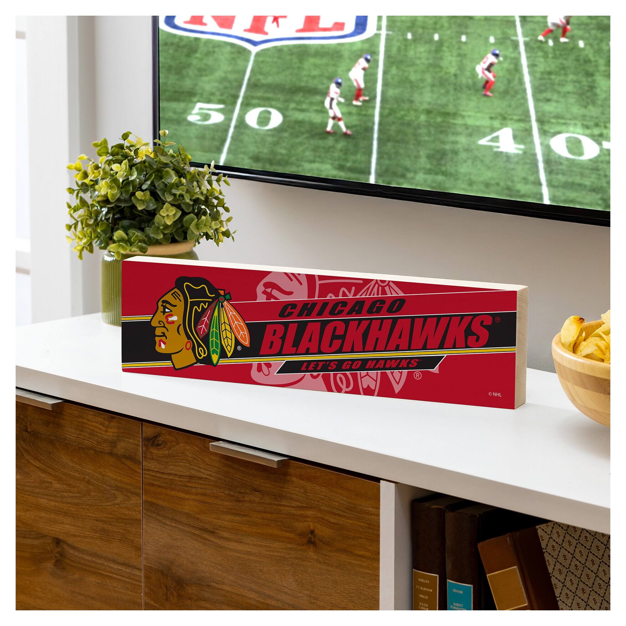 Evergreen Enterprises Chicago Blackhawks 5" x 18" Shadow Logo Wood ...