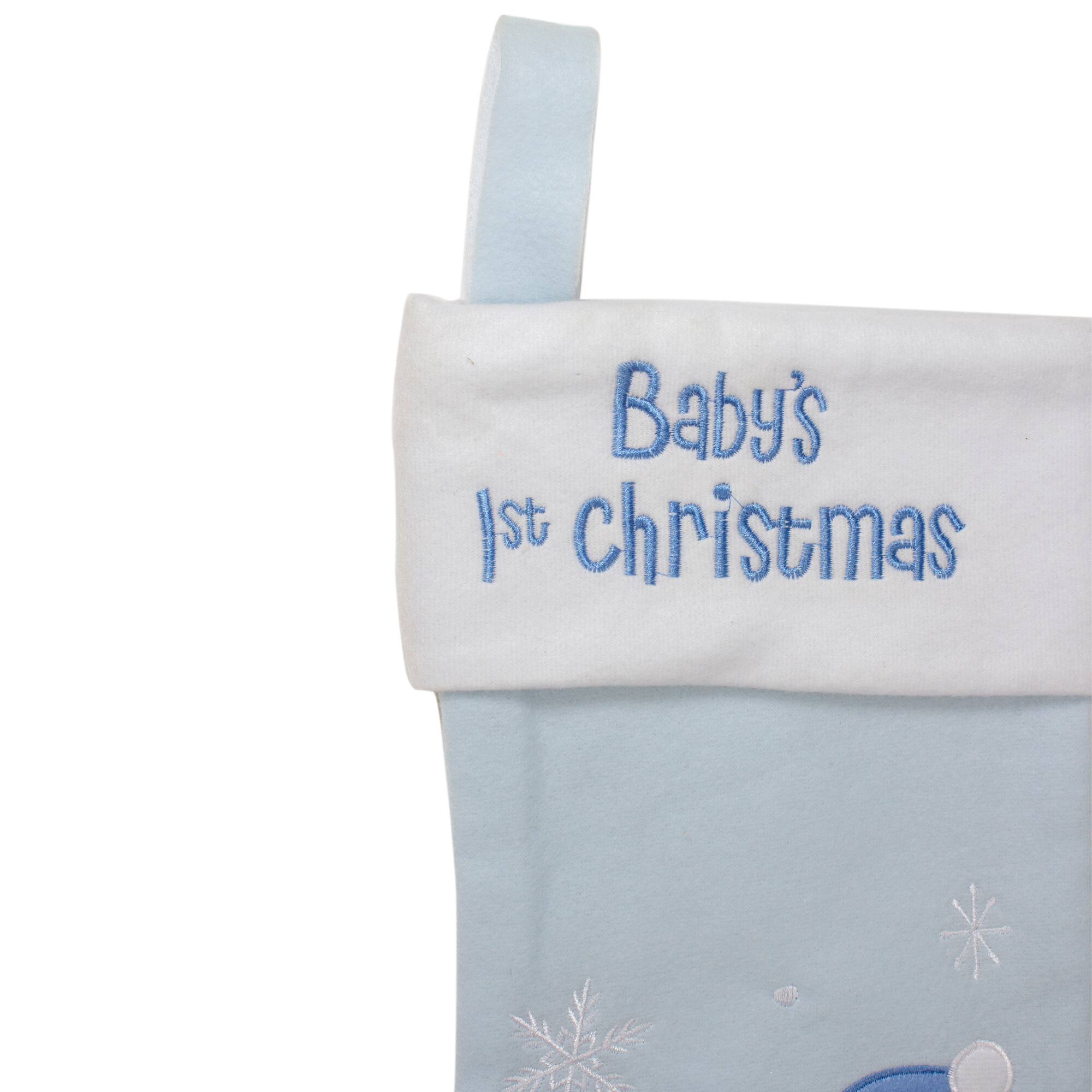 Northlight Baby's 1st Christmas Embroidered Teddy Bear Stocking 19" and ...