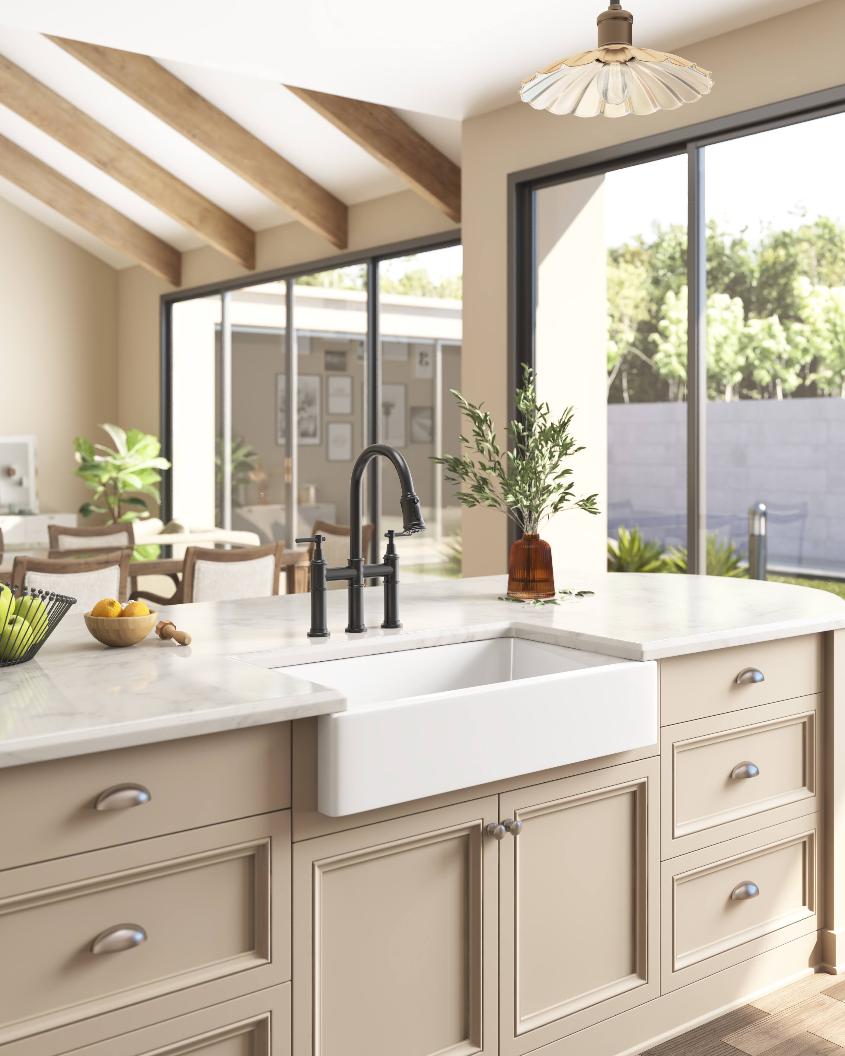 Siljoy 30"L x 19" W Farmhouse/Apron Front Ceramic Kitchen Sink White ...