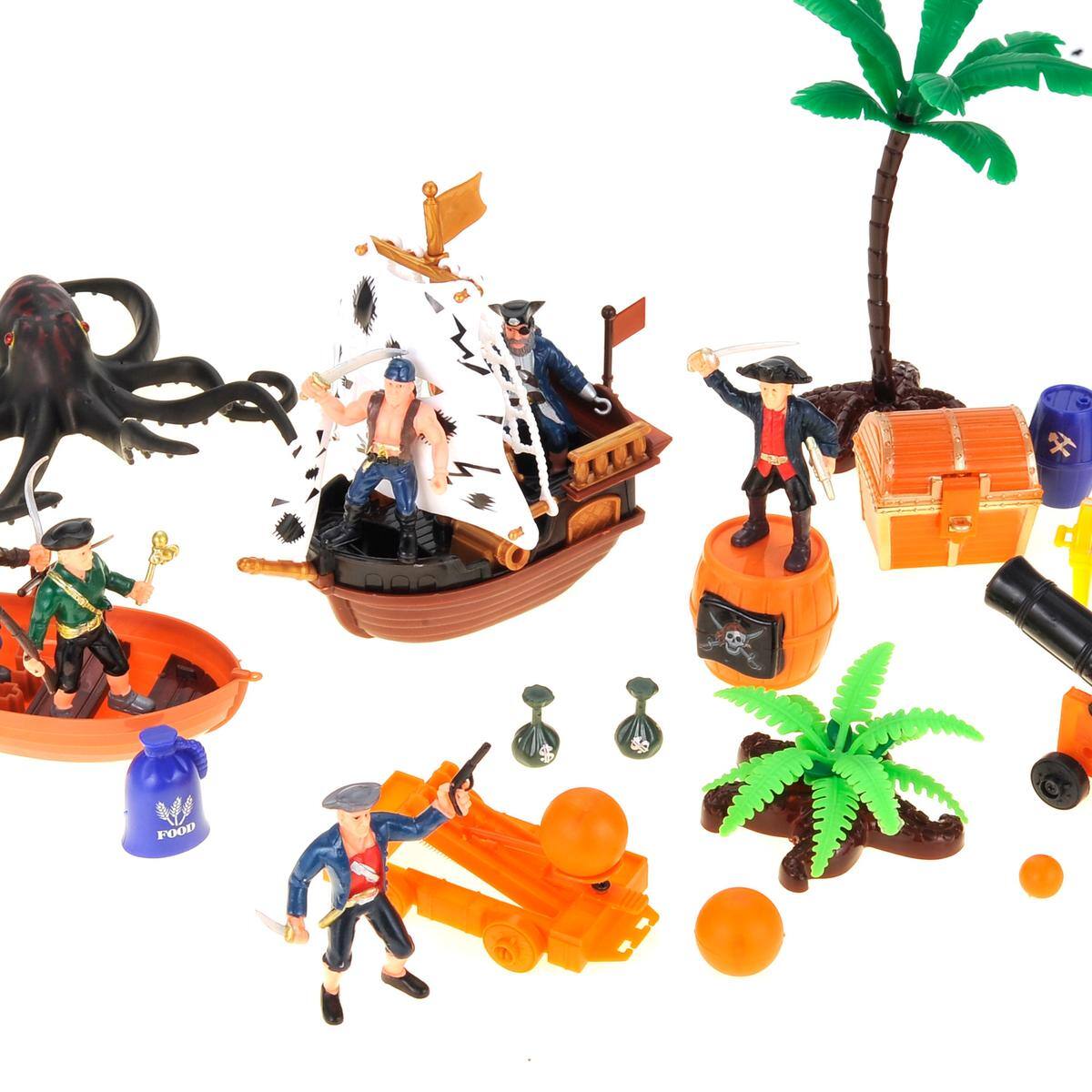 JuzToys Pirate Action Figures Toys for Kids – Pirate Figurines, Tresure ...