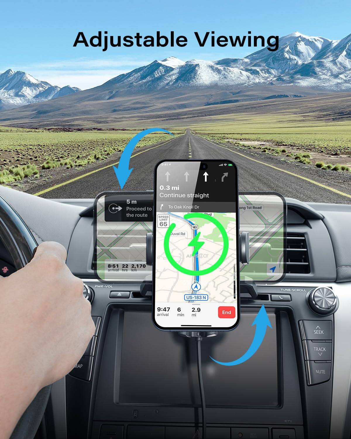 HM 1810 Sturdy Cd Slot Phone Mount Upgraded Wireless With One Hand ...