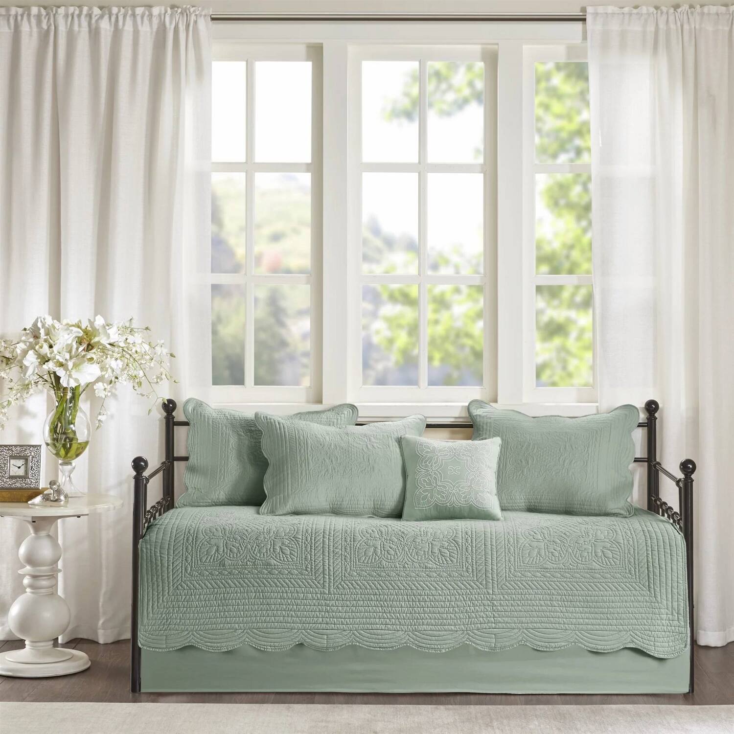 Hivvago 6 Piece Farmhouse Seafoam Daybed Cover Bedding Set with ...