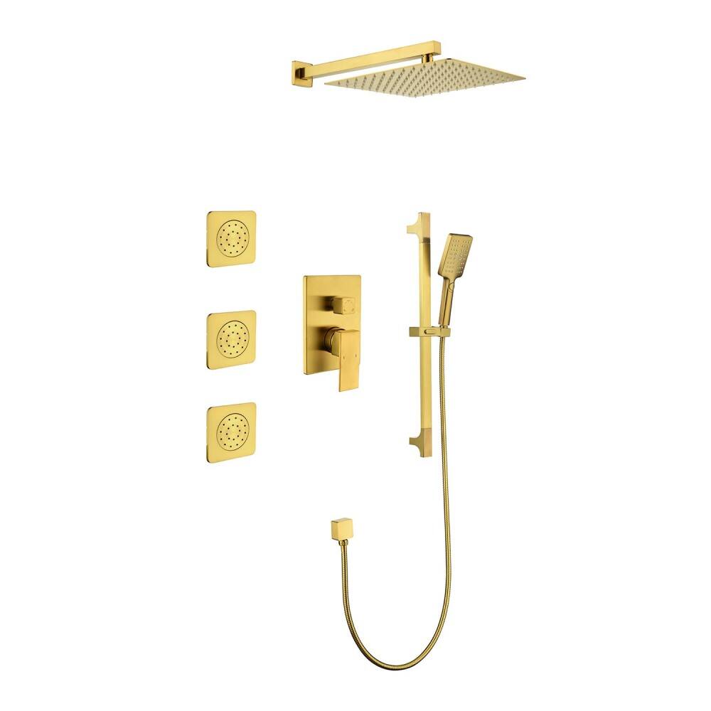 JUJABU Shower System with Shower Head, Slide Bar, Bodysprays, Shower ...