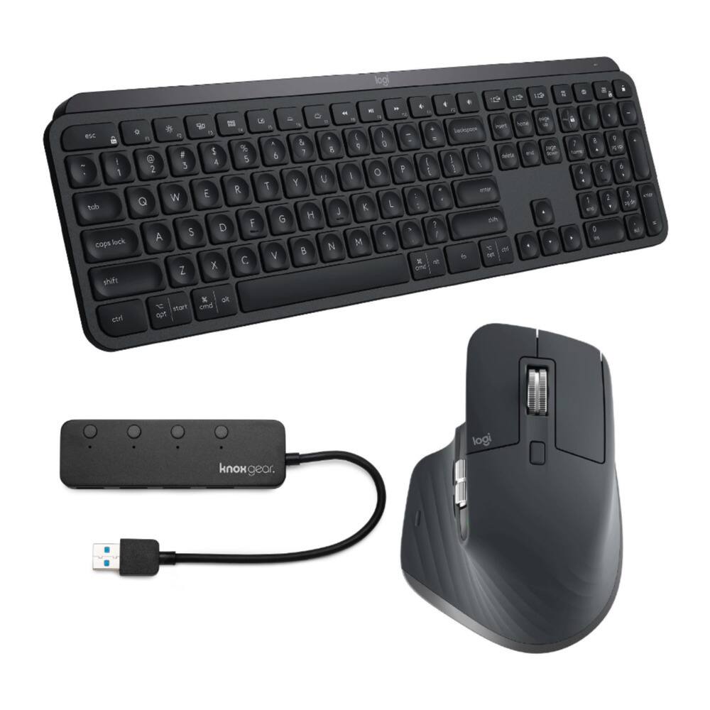Logitech MX Keys Wireless Keyboard with MX Master 3 Wireless Mouse and ...