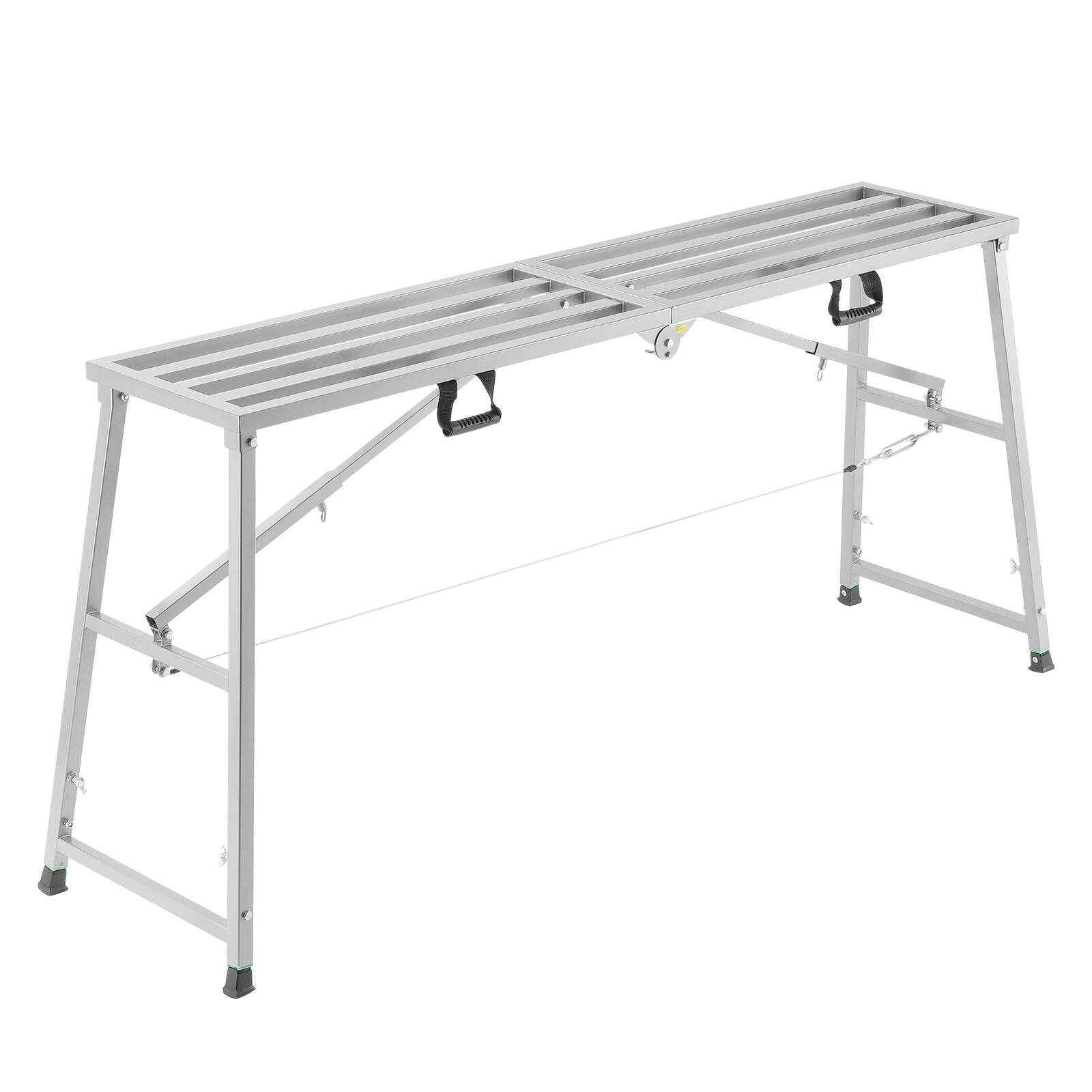 VEVOR Work Platform, 4 Gear Adjustable Height, Folding Alloy Steel Step ...