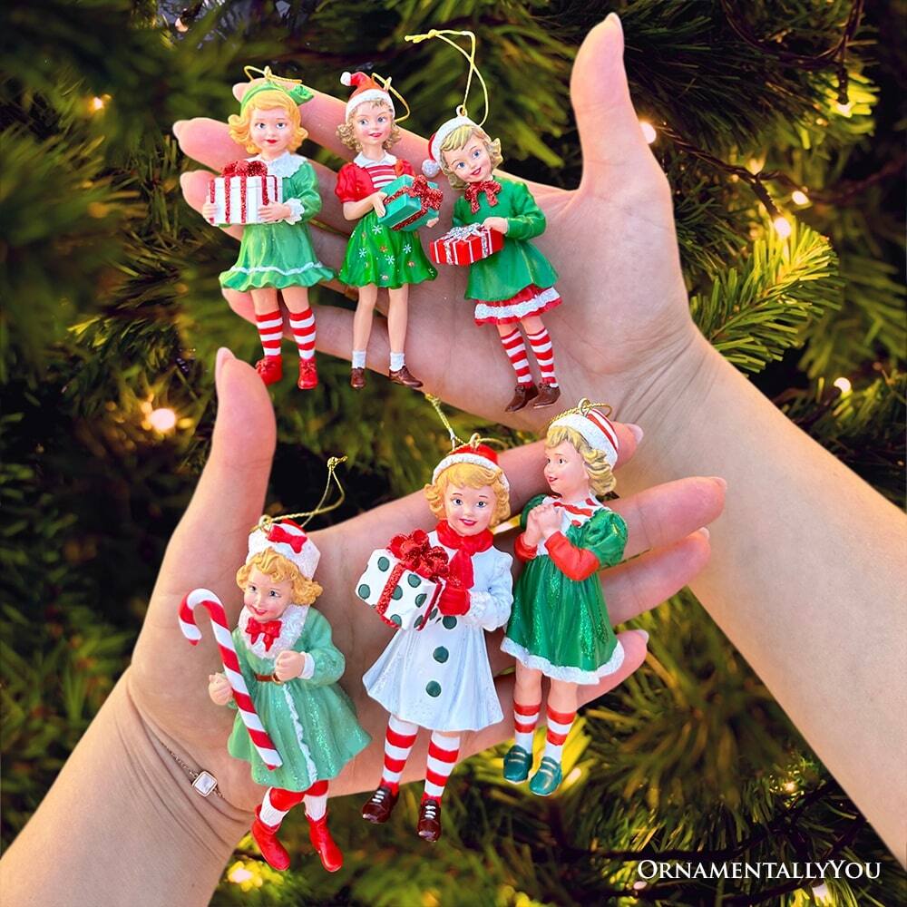 OrnamentallyYou Nostalgic Victorian Christmas Girl Charming Set of 6 ...