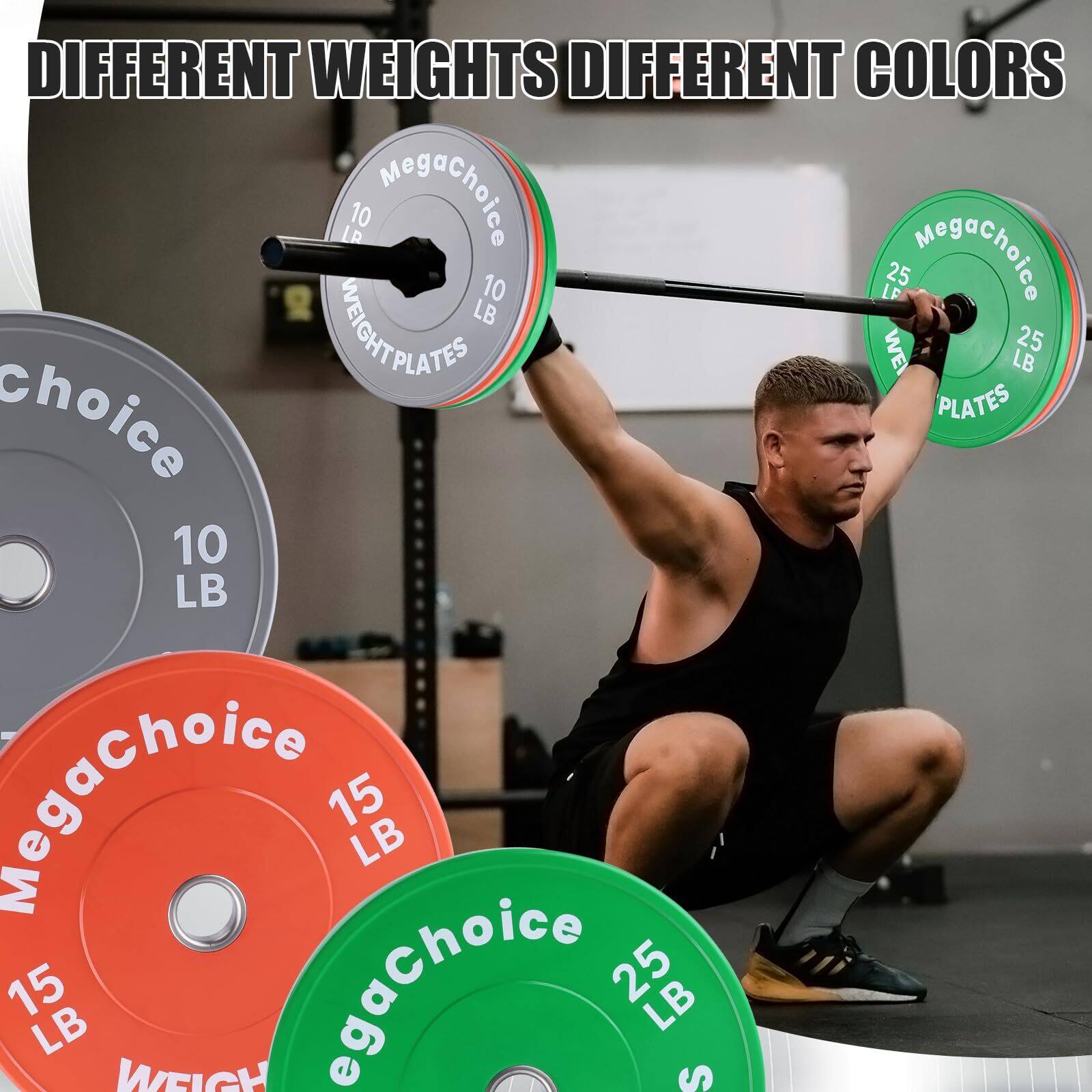 Babevy 35LBS Rubber Bumper Weight Plates, Bumper Plates for ...