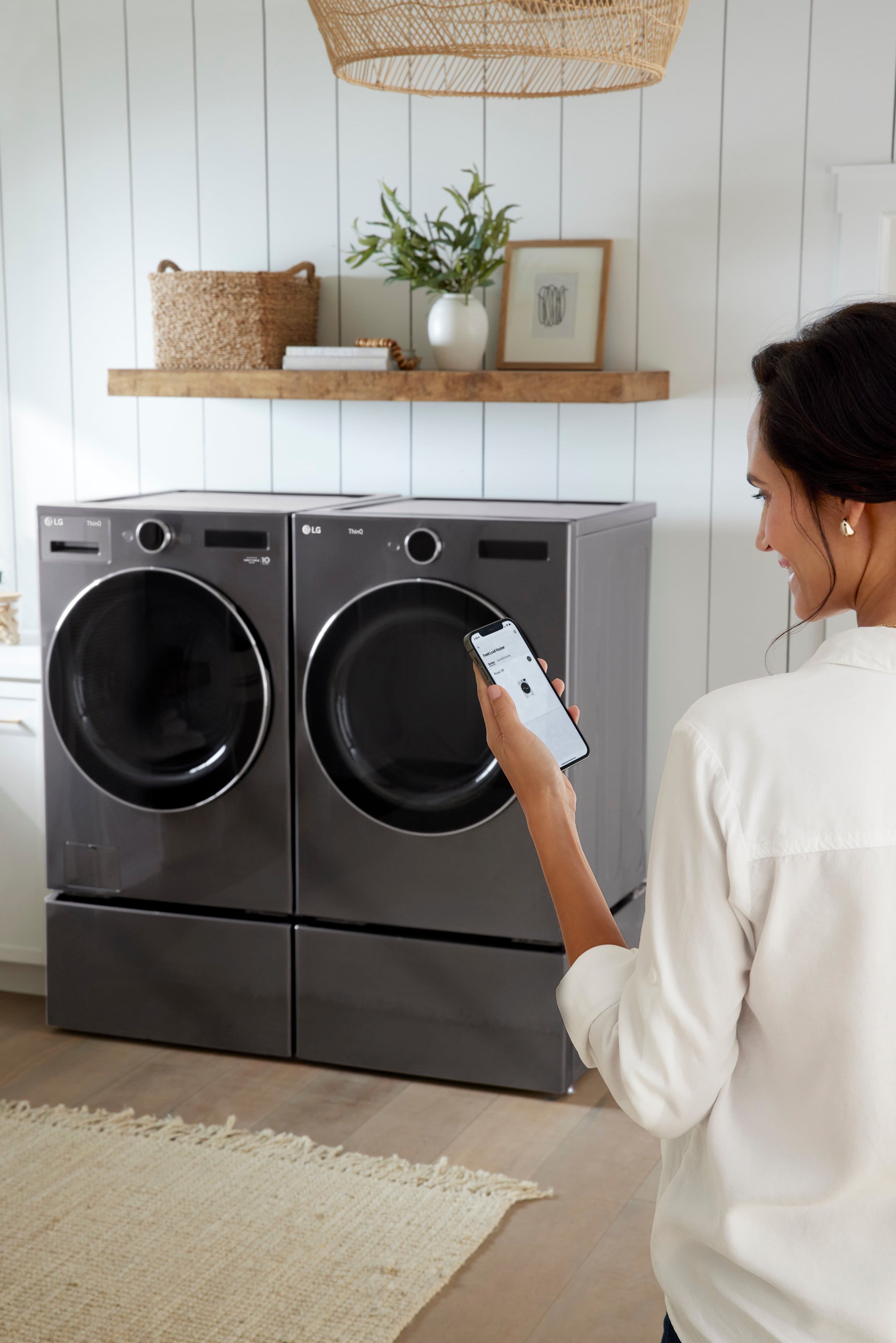 Customer Reviews: LG 7.4 Cu. Ft. Stackable Smart Gas Dryer with TurboSteam Black Steel DLGX6701B ...