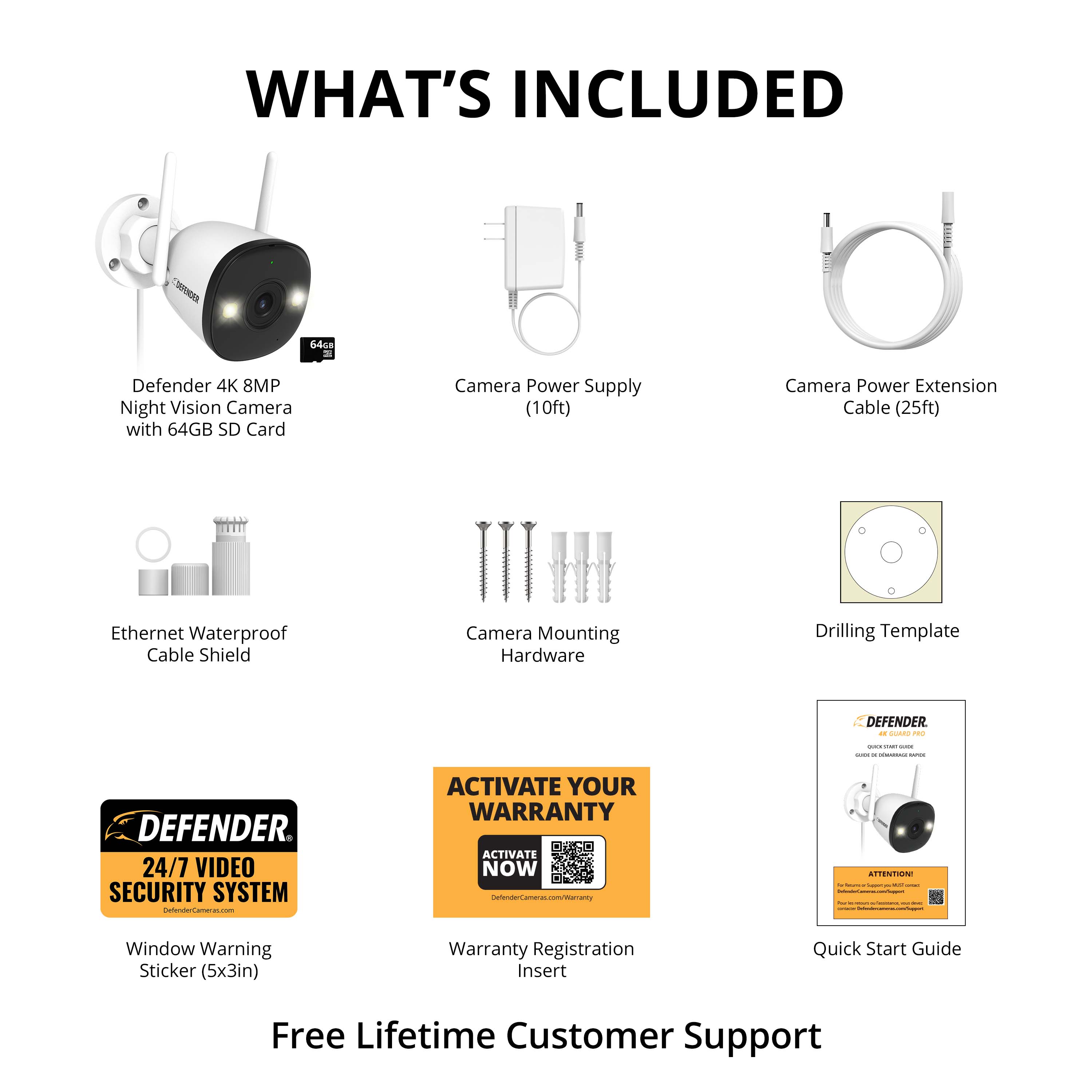 Defender AI POWERED 4K Guard Pro Wi Fi 6 Plug in Security Camera with ...