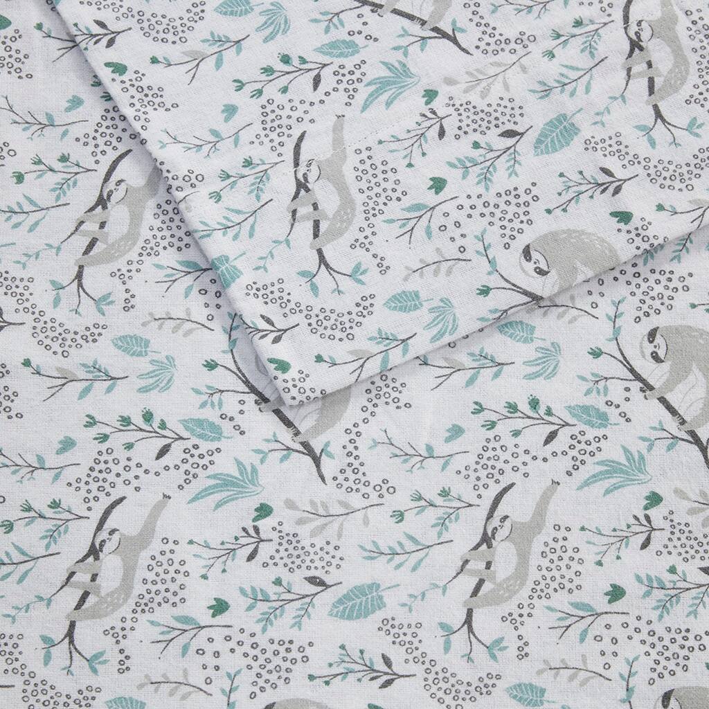 Gracie Mills Atticus Cotton Flannel Printed Sheet Set Grey Sloths 5402-02DI - Best Buy