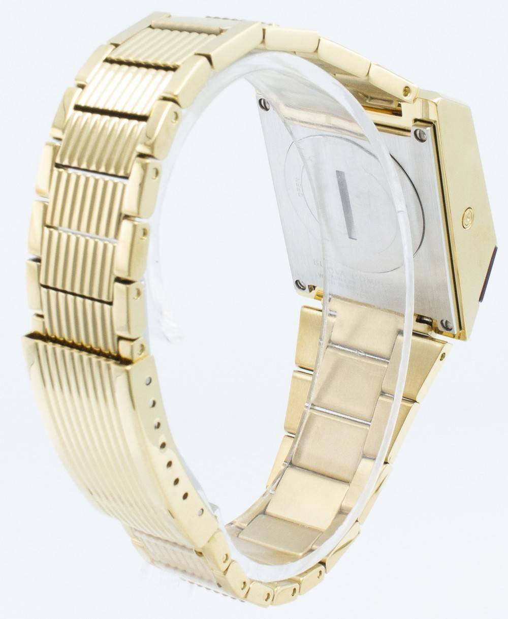 Bulova Computron Digital 97C110 Quartz Men's Watch 30M Gold Tone ...