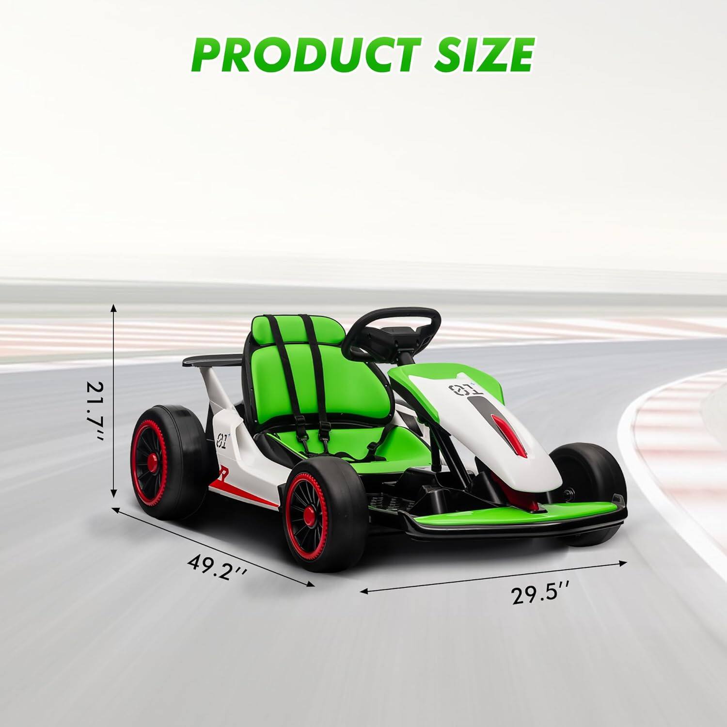 Jojoka 24V Kids Drift Go Kart, Electric Racing Car with Dual 200W ...