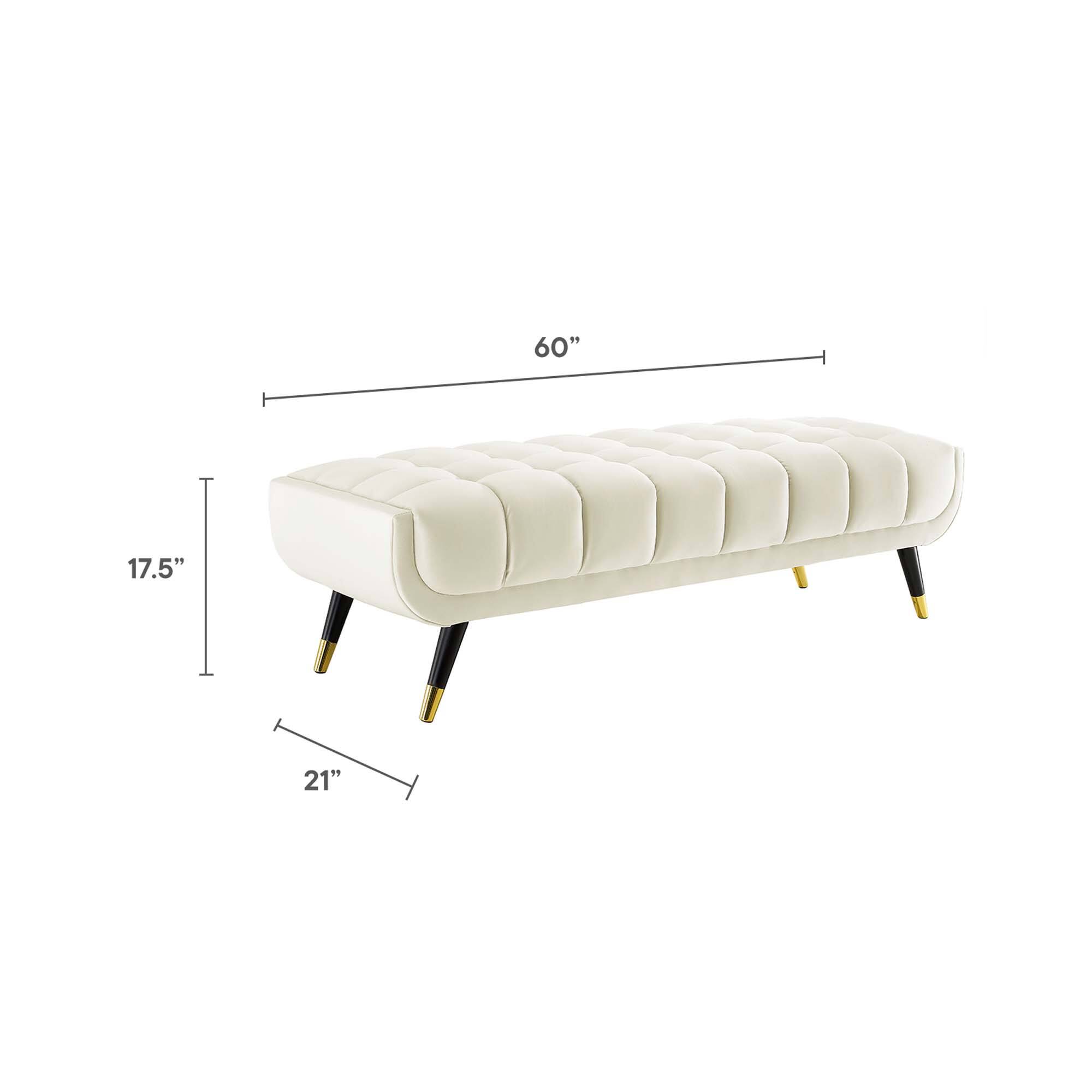 Adept 60" Performance Velvet Bench by Modway Ivory EEI-4241-IVO - Best Buy