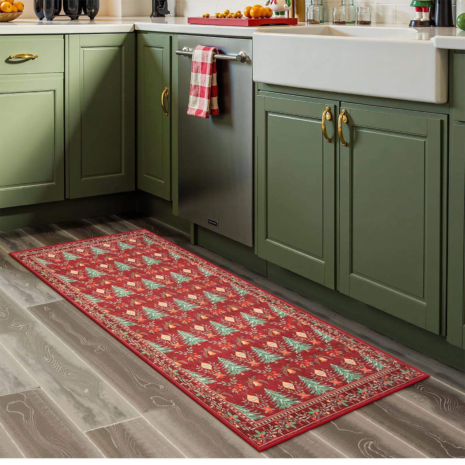 Paradigms Interiors Christmas Runner Rug Washable Runners For Hallways ...