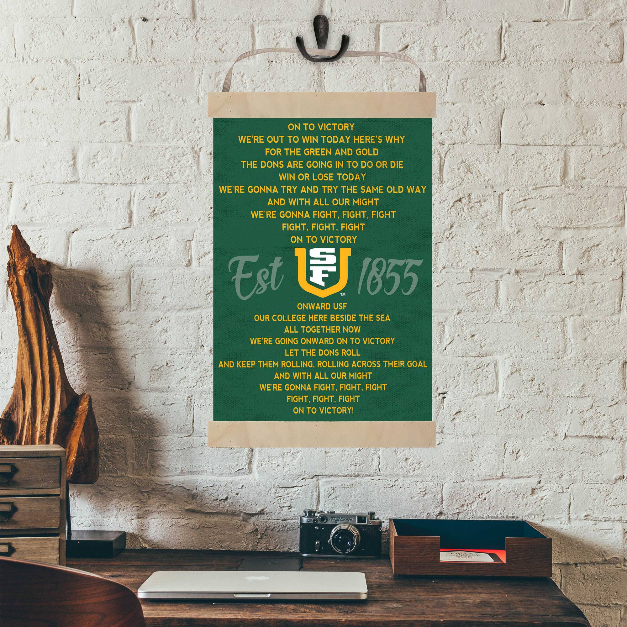 Jardine San Francisco Dons 12" x 20" Fight Song Banner Sign Green ...