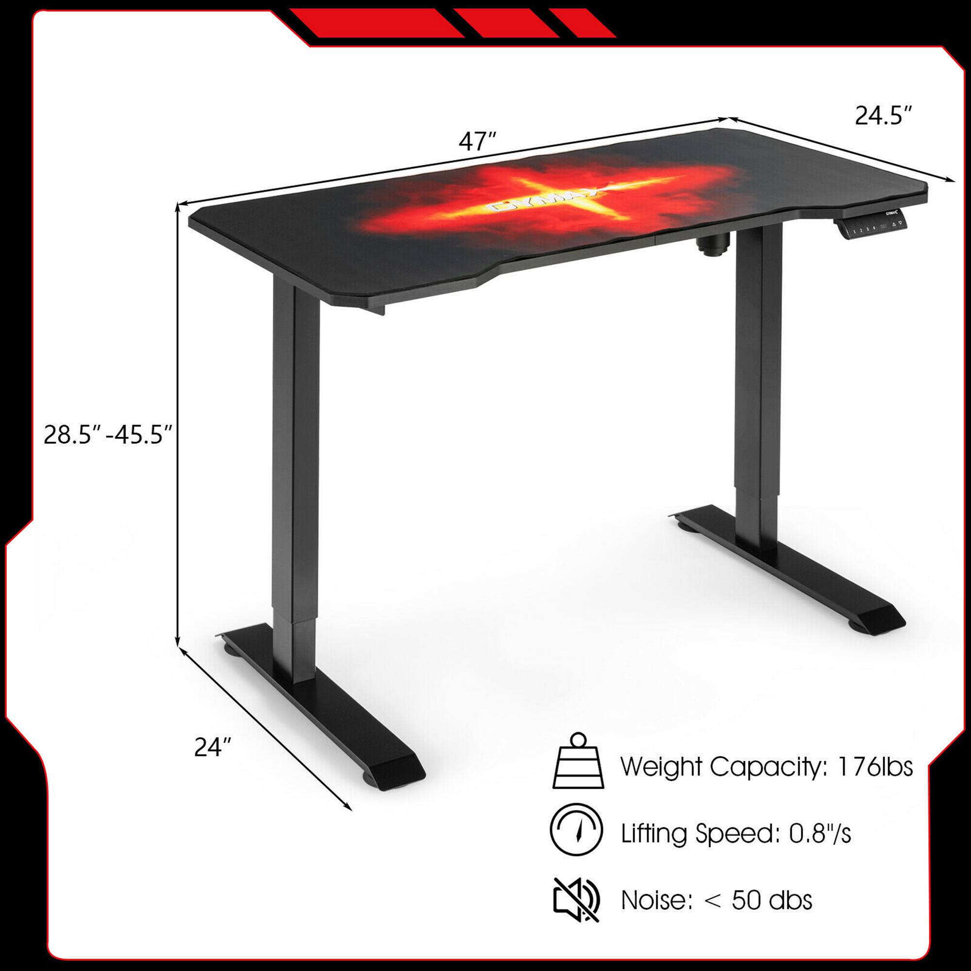 Costway Adjustable Height Gaming Desk Black COST00805 - Best Buy