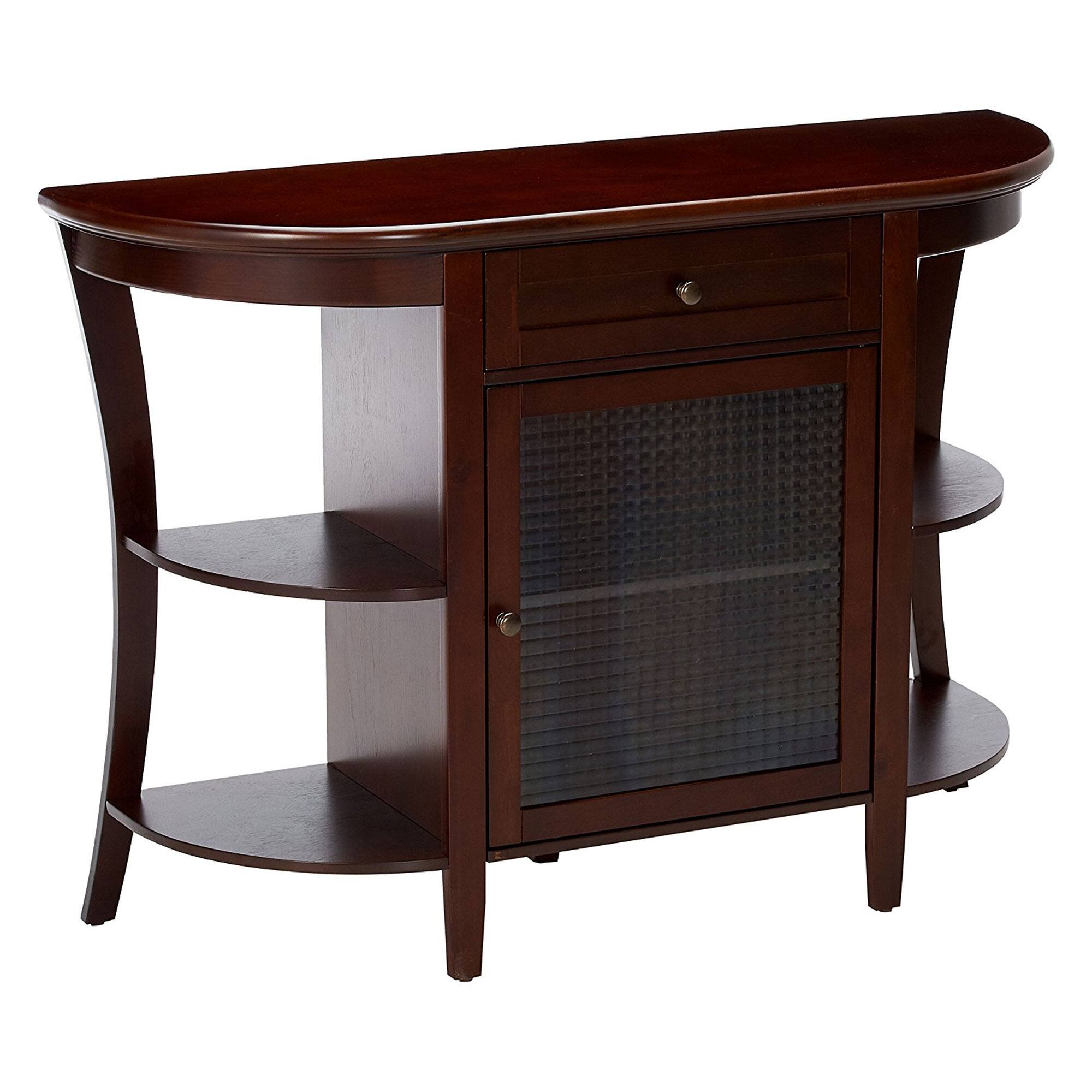 Kings Brand Furniture Walnut Finish Wood Entryway Console Sofa Storage ...