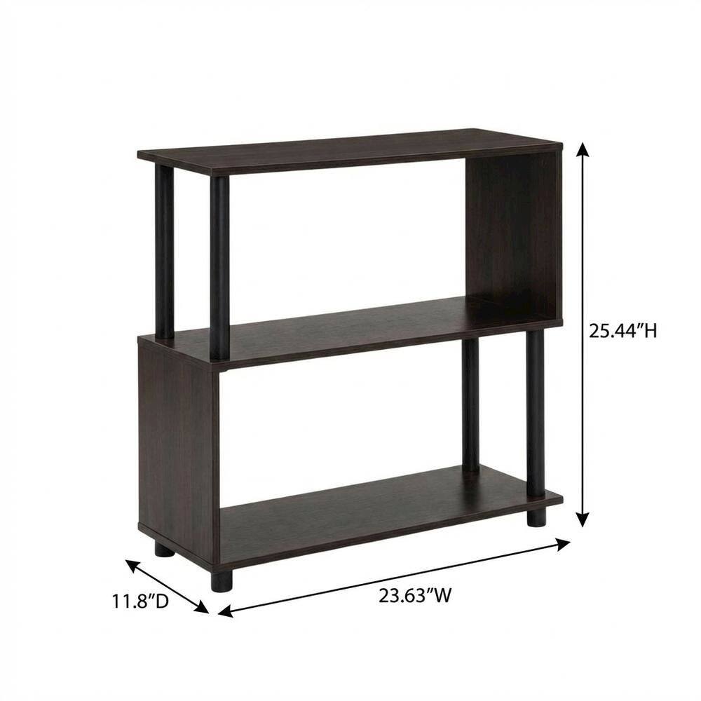 FurniFact Wooden Bookcase with Shelving for Home Office and Living Room ...