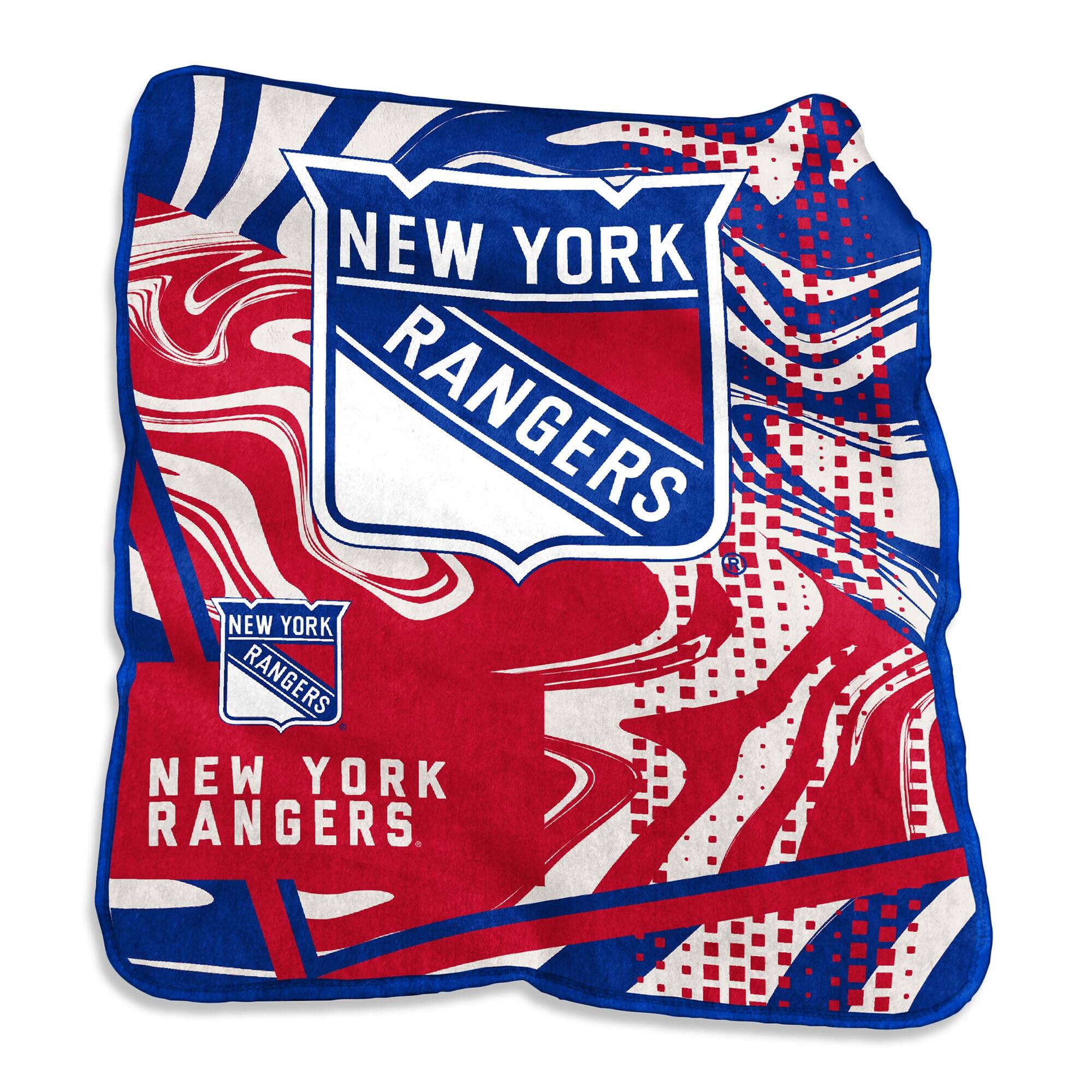 Logo Brands New York Rangers 50" x 60" Swirl Raschel Throw Blanket ...