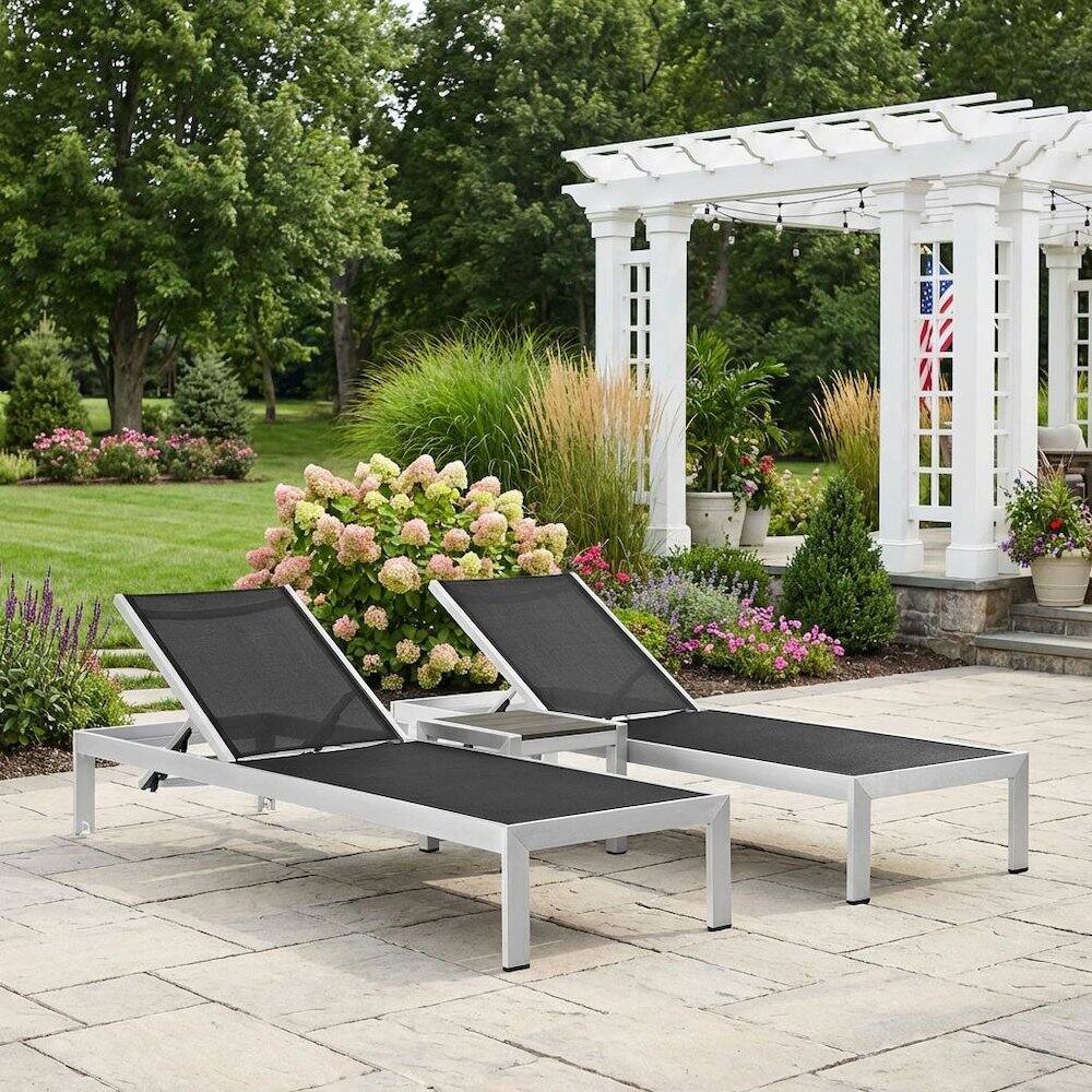 Outdoor Escape Aluminum Outdoor Lounge Set With Sturdy Backrest And ...