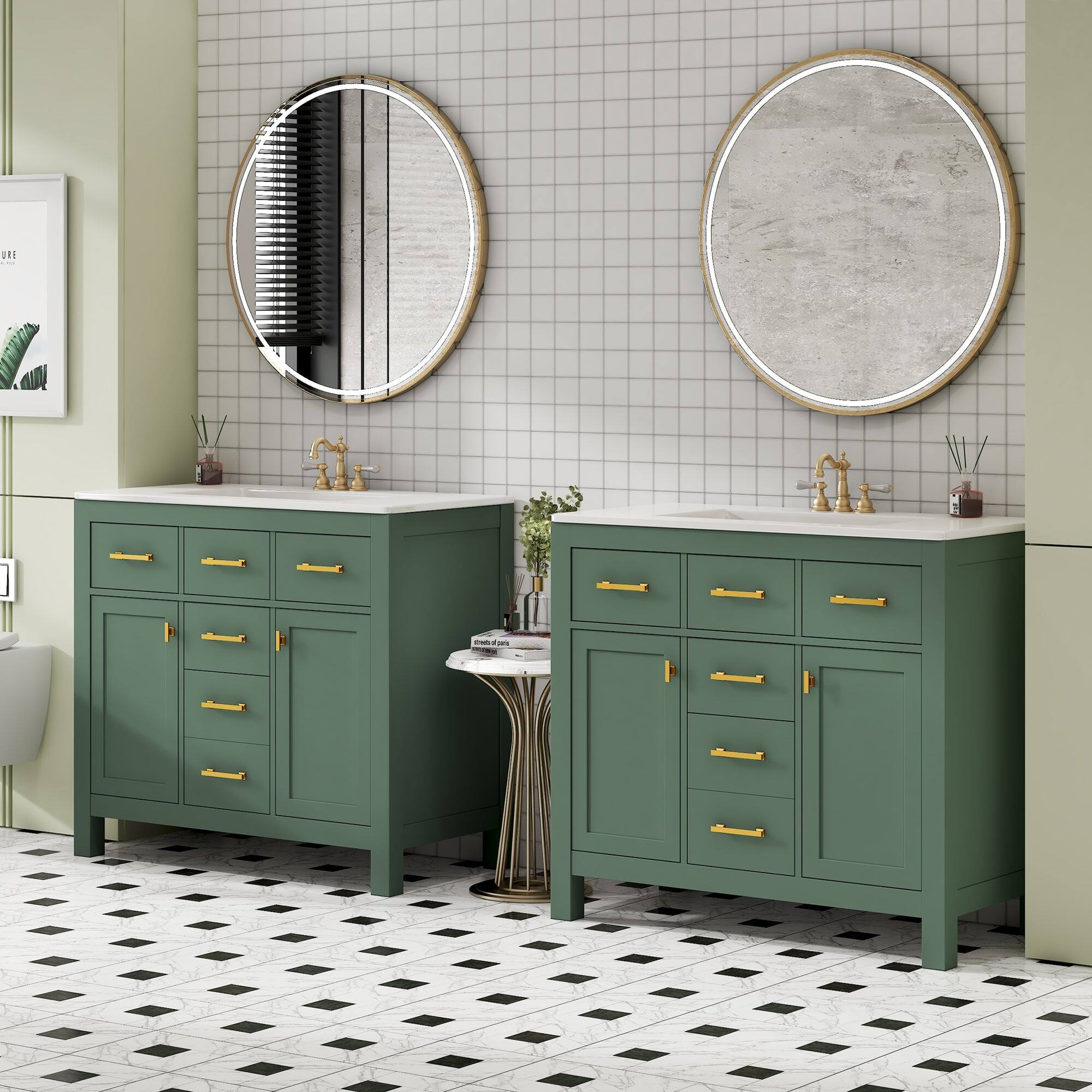 Boyel Living 72 Inch Bathroom Vanity Set with Separate Ceramic Sink ...