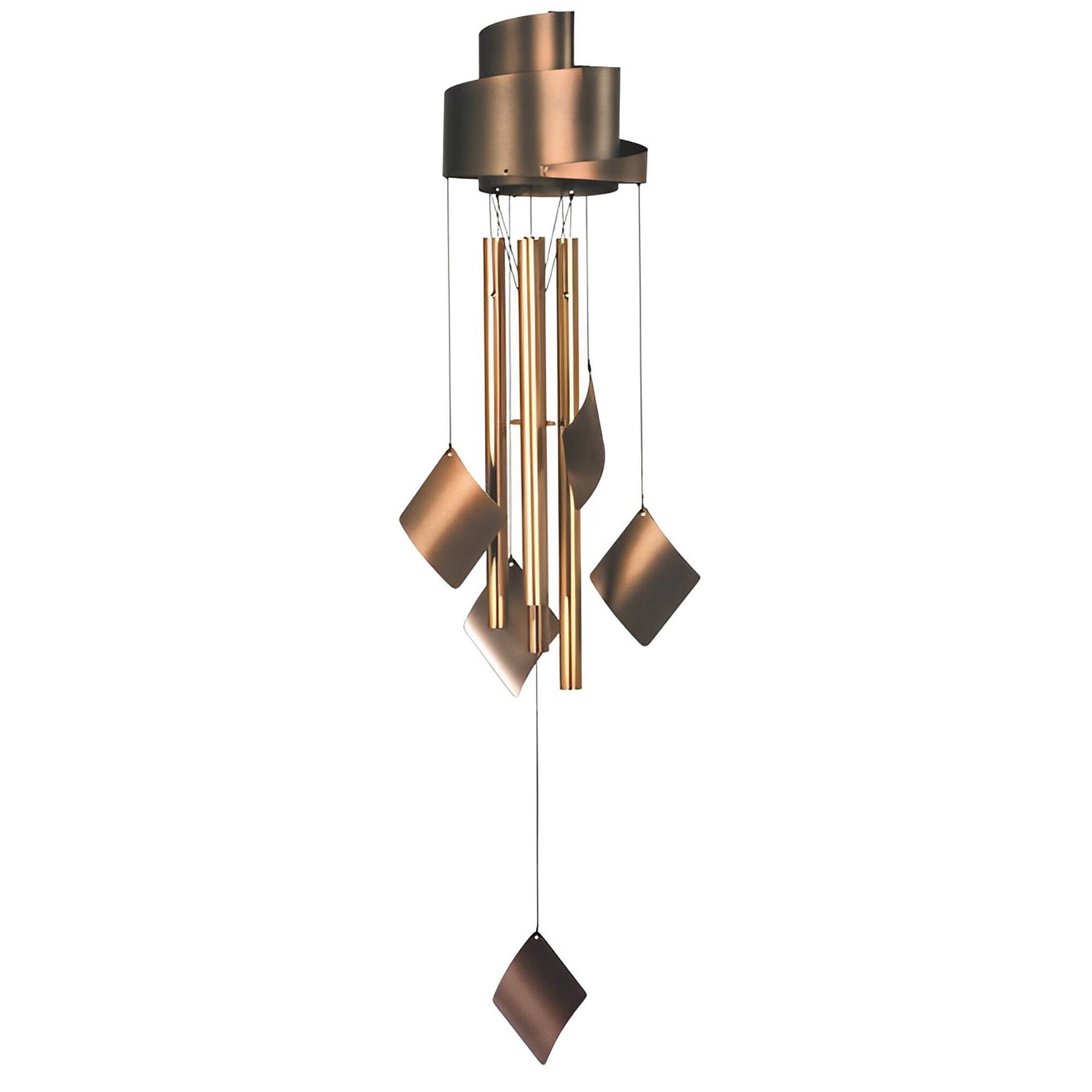 FC Design 32" Long Bronze Copper Contemporary Wind Chime Outdoor Patio ...