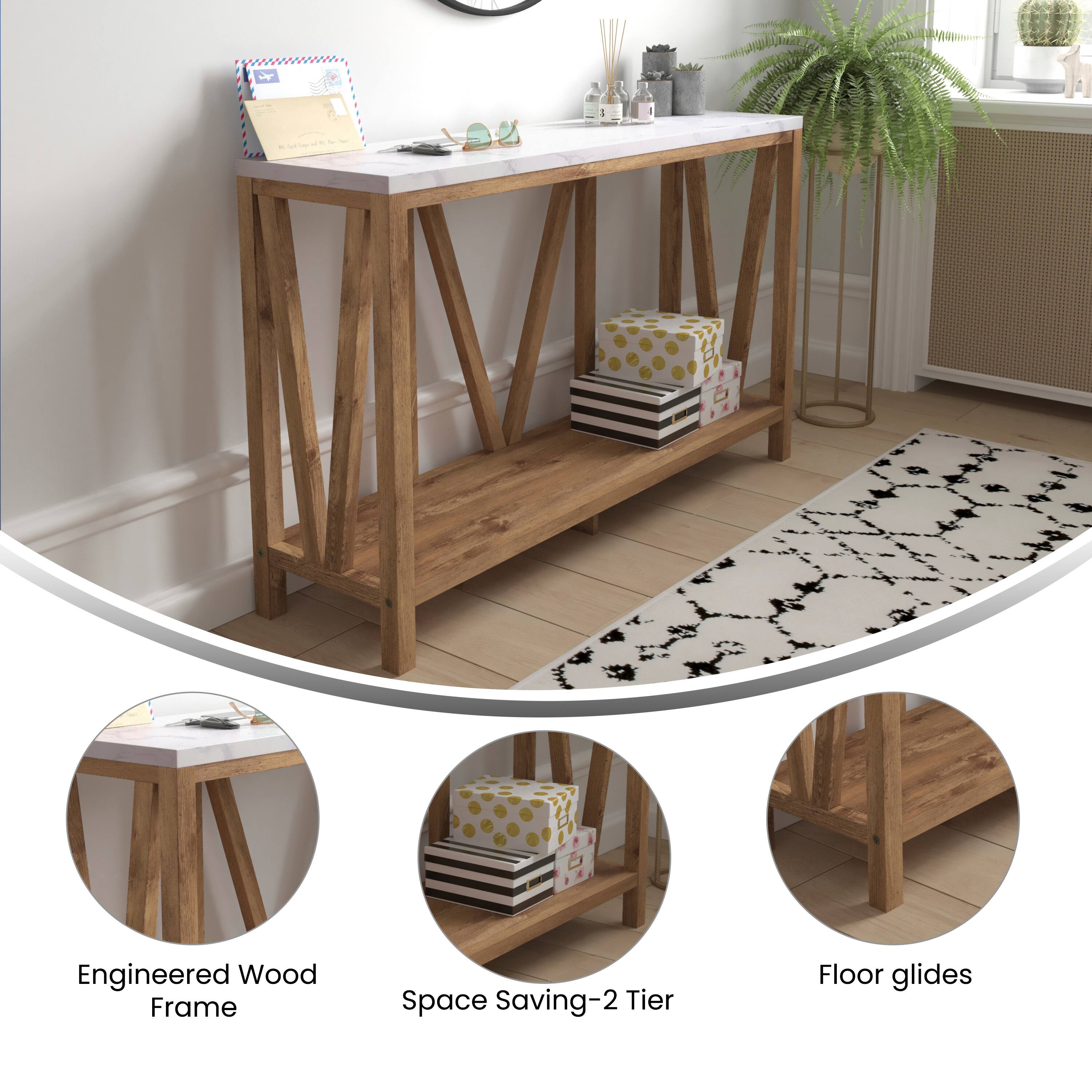Emma + Oliver Owen Modern Farmhouse Entryway Console Accent Table ...