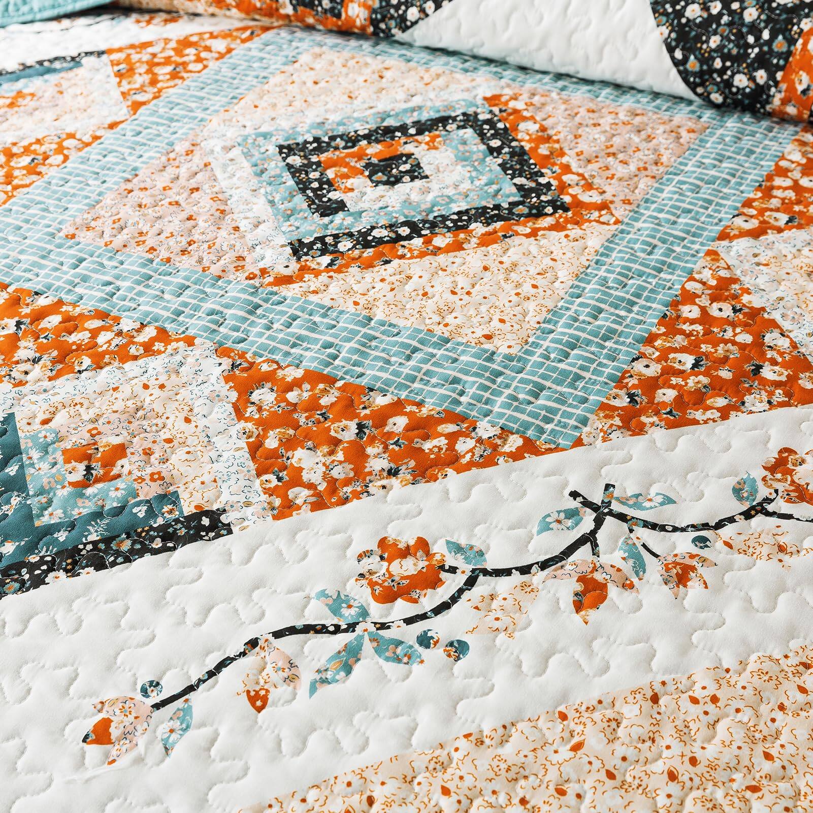 Comfort Essence Cotton Quilt Sets Lightweight Bedding Set Inch Garden ...