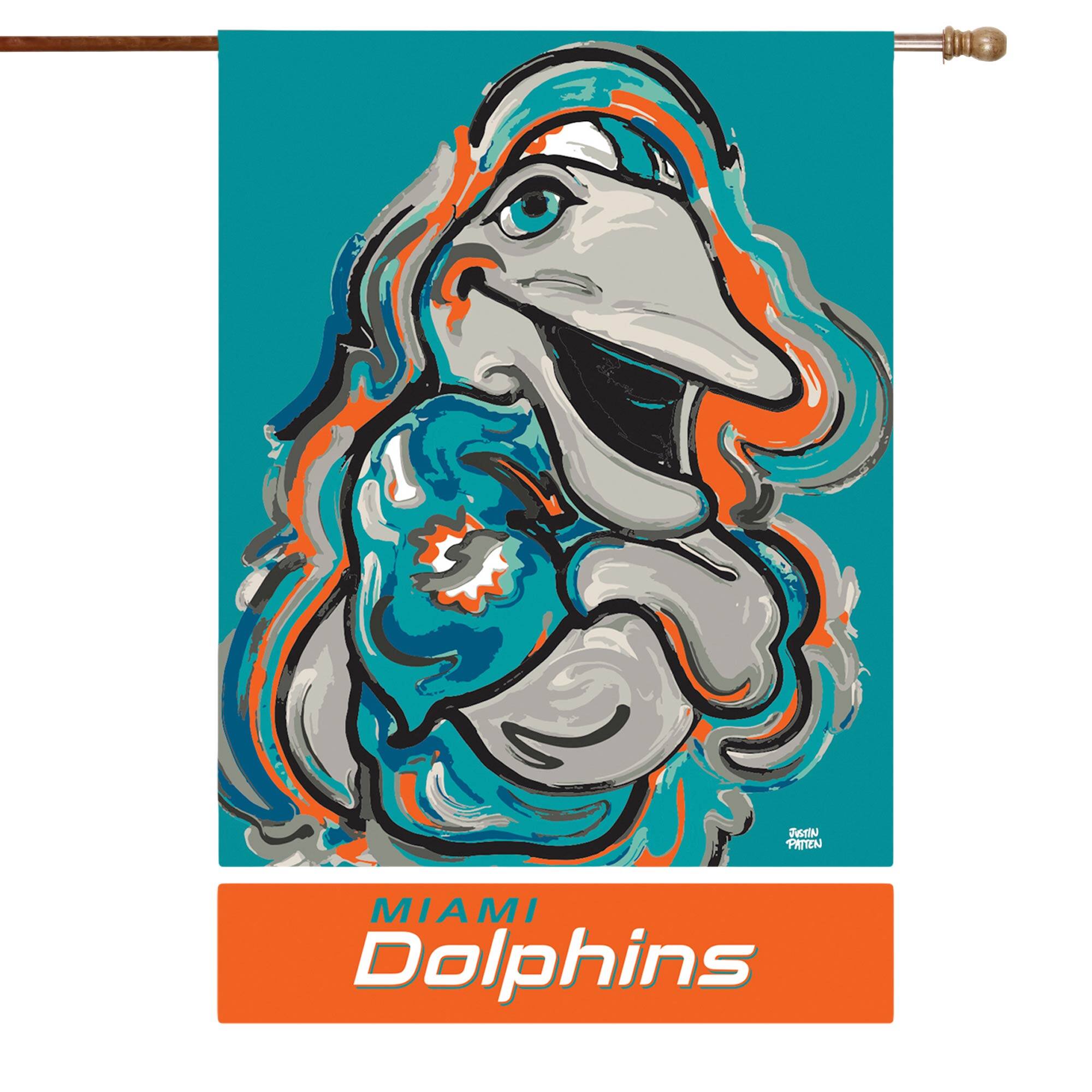 Evergreen Enterprises - Miami Dolphins Justin Patten House Flag ...