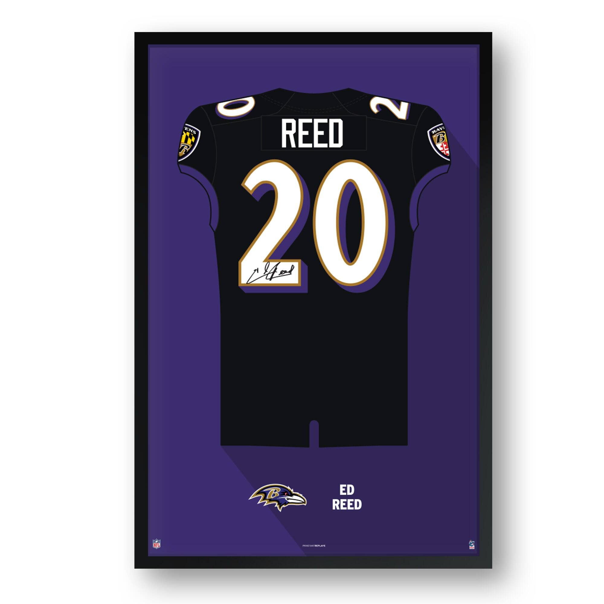 Sporticulture Ed Reed Baltimore Ravens Framed 14" x 20" Retired Jersey ...