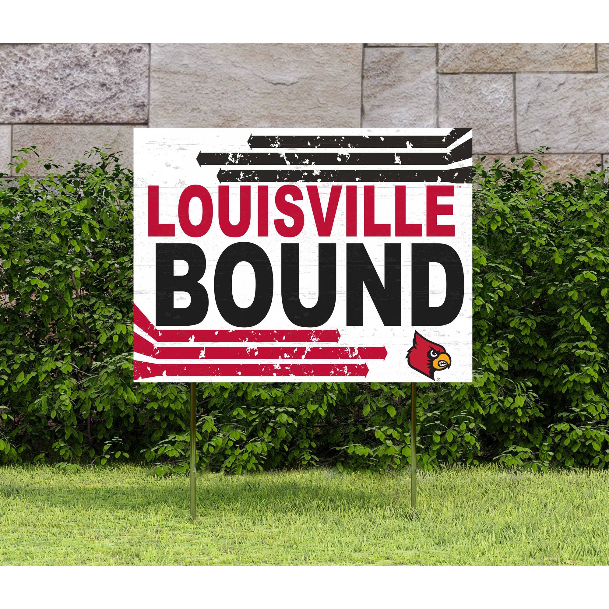 Jardine Louisville Cardinals 18'' x 24'' Bound Yard Sign White 4940186 ...