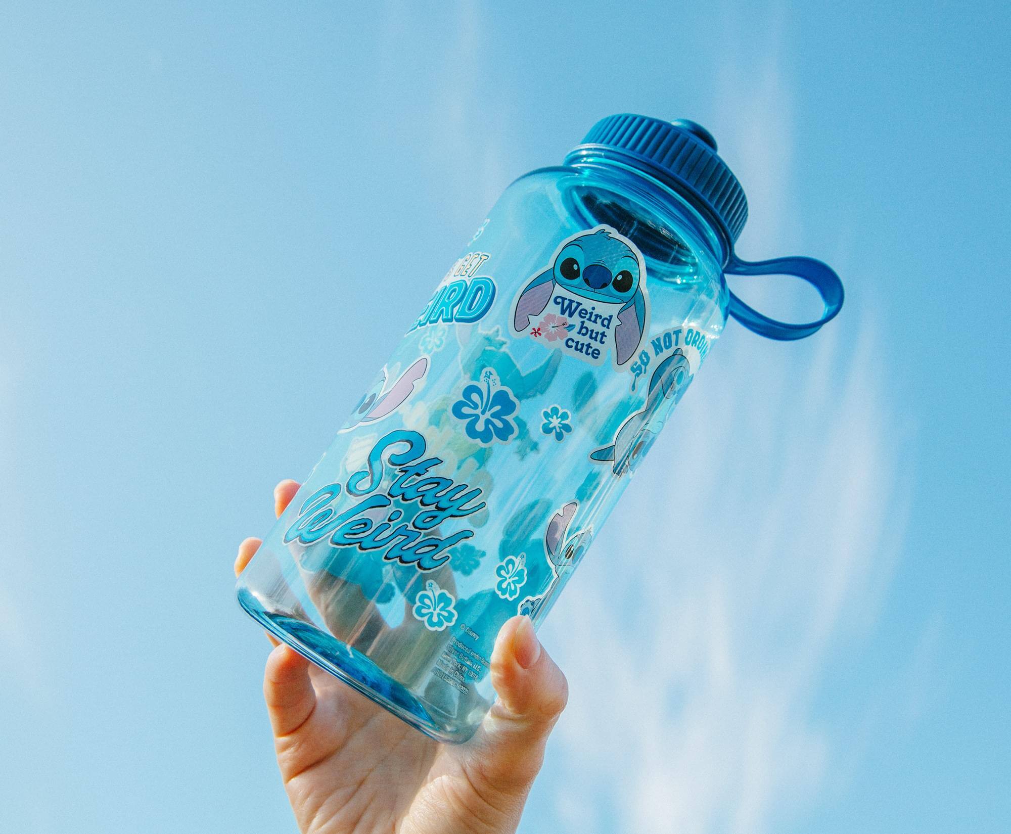Silver Buffalo Disney Lilo & Stitch "Stay Weird" Water Bottle With ...