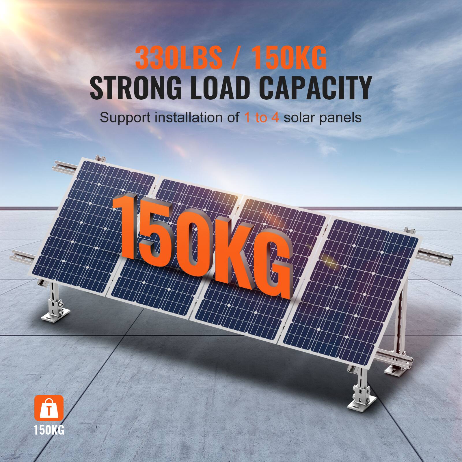 VEVOR Solar Panel Mounting Brackets, 30° 60° Adjustable Multi Pieces ...