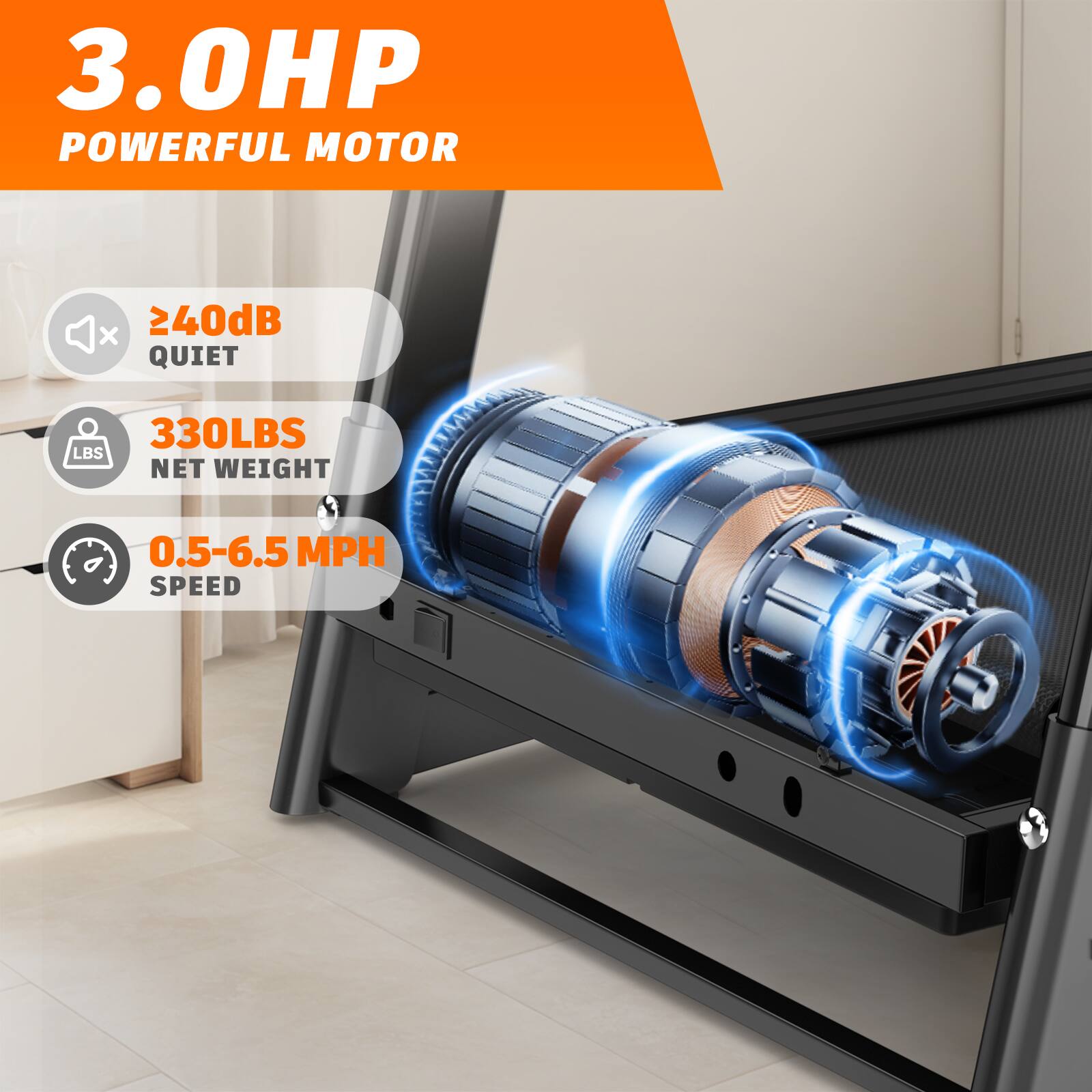 APRILSOUL - Foldable Incline Electric Workout Running Machine Handrail ...