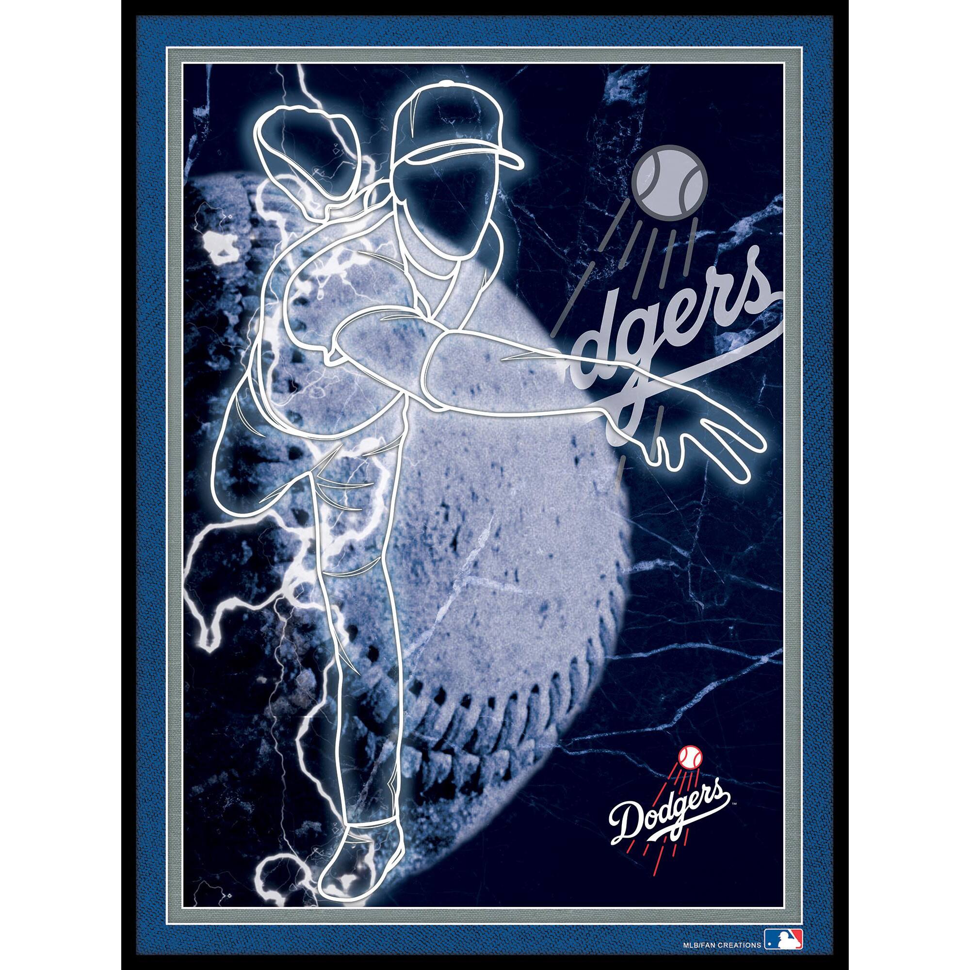 Fan Creations Los Angeles Dodgers 12'' x 16'' Framed Neon Player Print ...