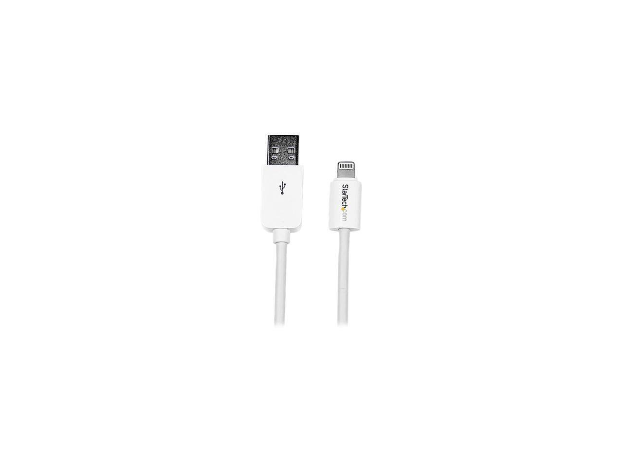 StarTech.com 2m White Lightning to USB Cable Charge/Sync for iPhone ...